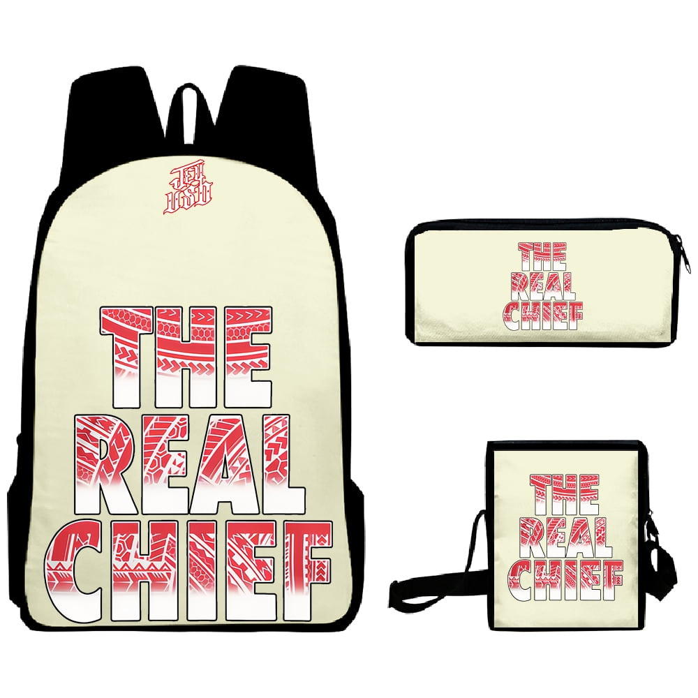 Jey Uso The Real Chief Backpack 3 Piece Set Rucksack Shoulder Bag Women ...