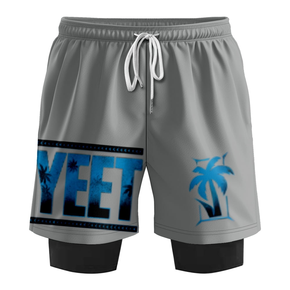 Jey Uso Yeet Fake Two Shorts Hip Hop Pants Fashion SweatShorts Casual ...