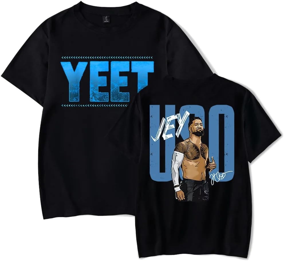 Jey Uso Yeet Logo Merch Sportwear T-shirt Short-Sleeved Top Fashion ...