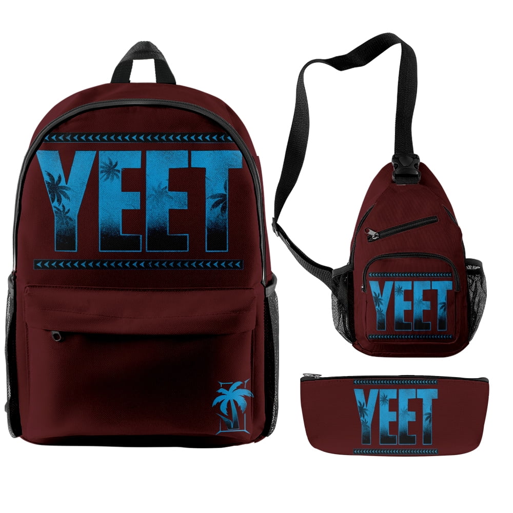 Jey Uso Yeet Merch Backpack 3 Piece Set Rucksack Crossbody Bag Women ...