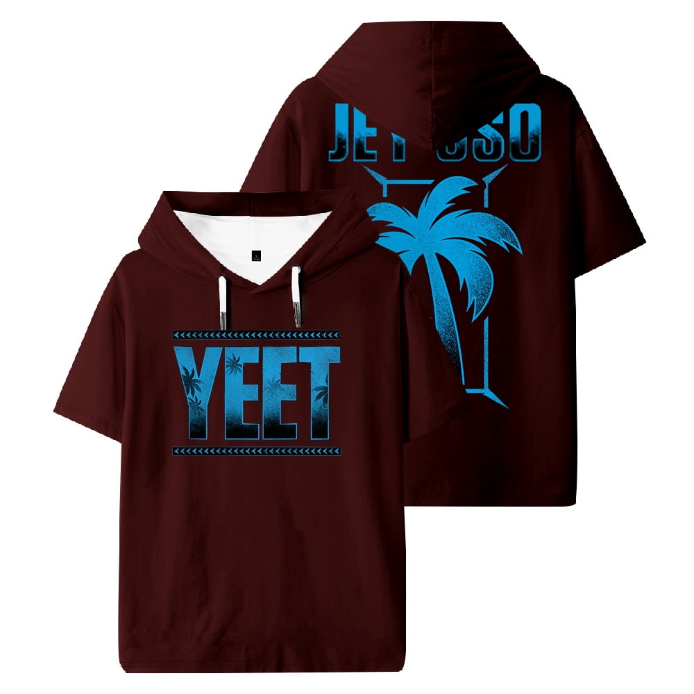Jey Uso Yeet Merch Hooded T-shirt Short Sleeve Sport Gym Tee Women Men ...