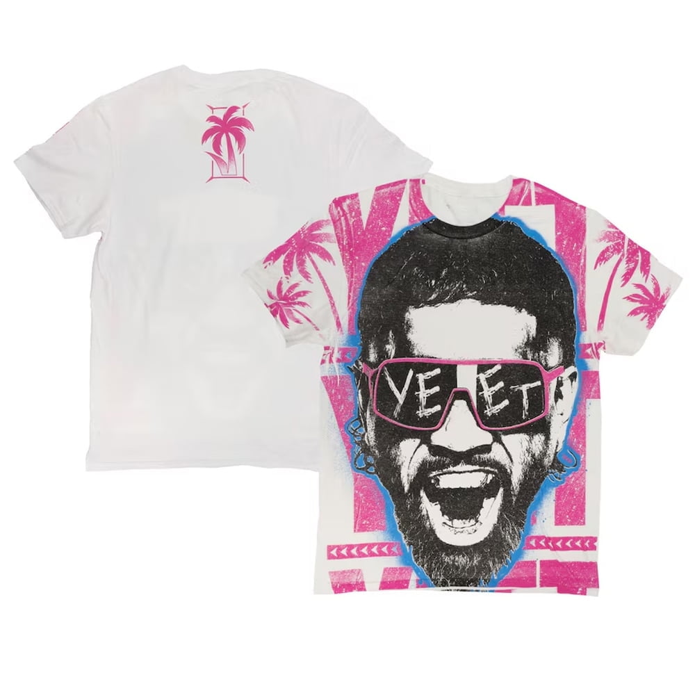 Jey Uso Yeet Merch Unisex White Crewneck Short-Sleeve Tee with Pink ...