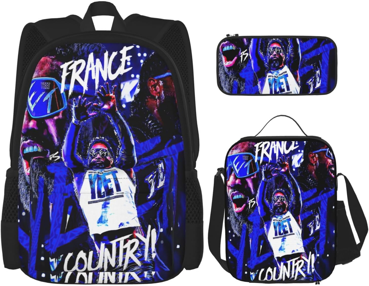 Jey Wrestler USO Backpack 3 Pieces Set With Lunch Box And Pencil Case ...