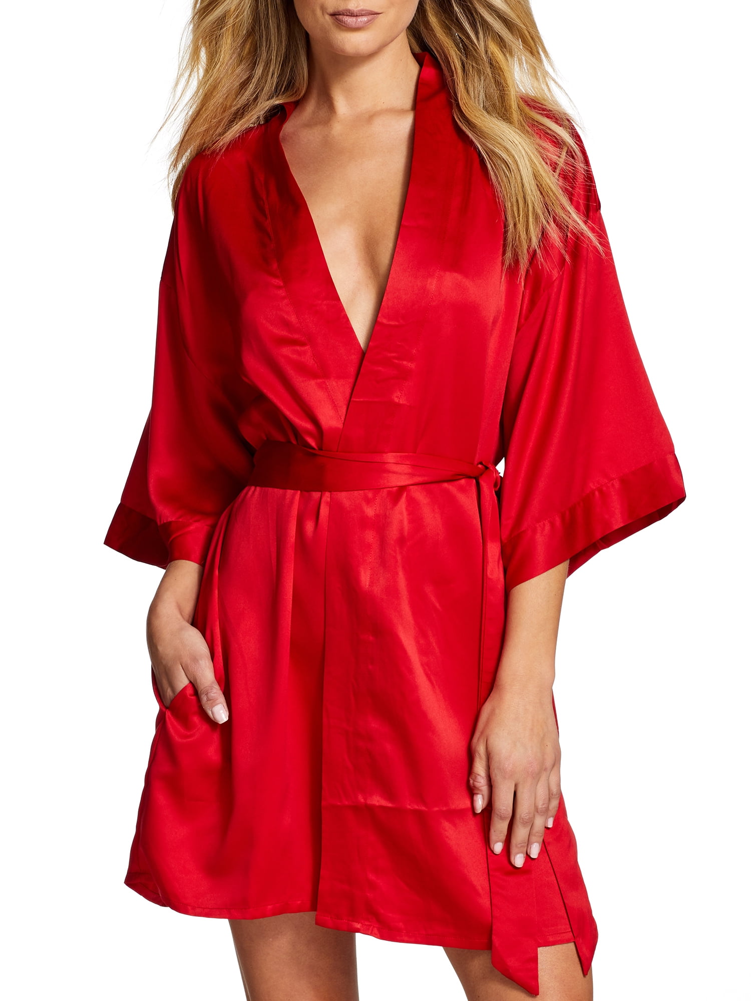 Jezebel Womens Kimono Satin Robe Style-75025 - Walmart.com