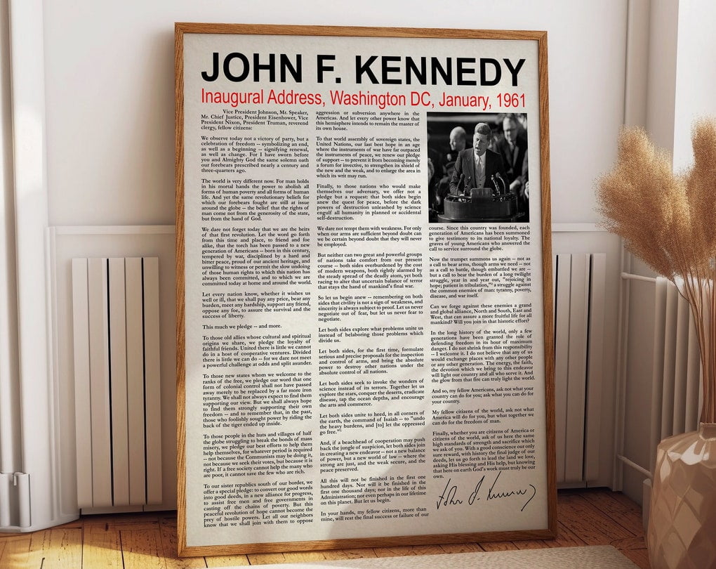 Jfk Quote Jfk Inauguration Speech 1961 Presidential Speech By Jfk ...