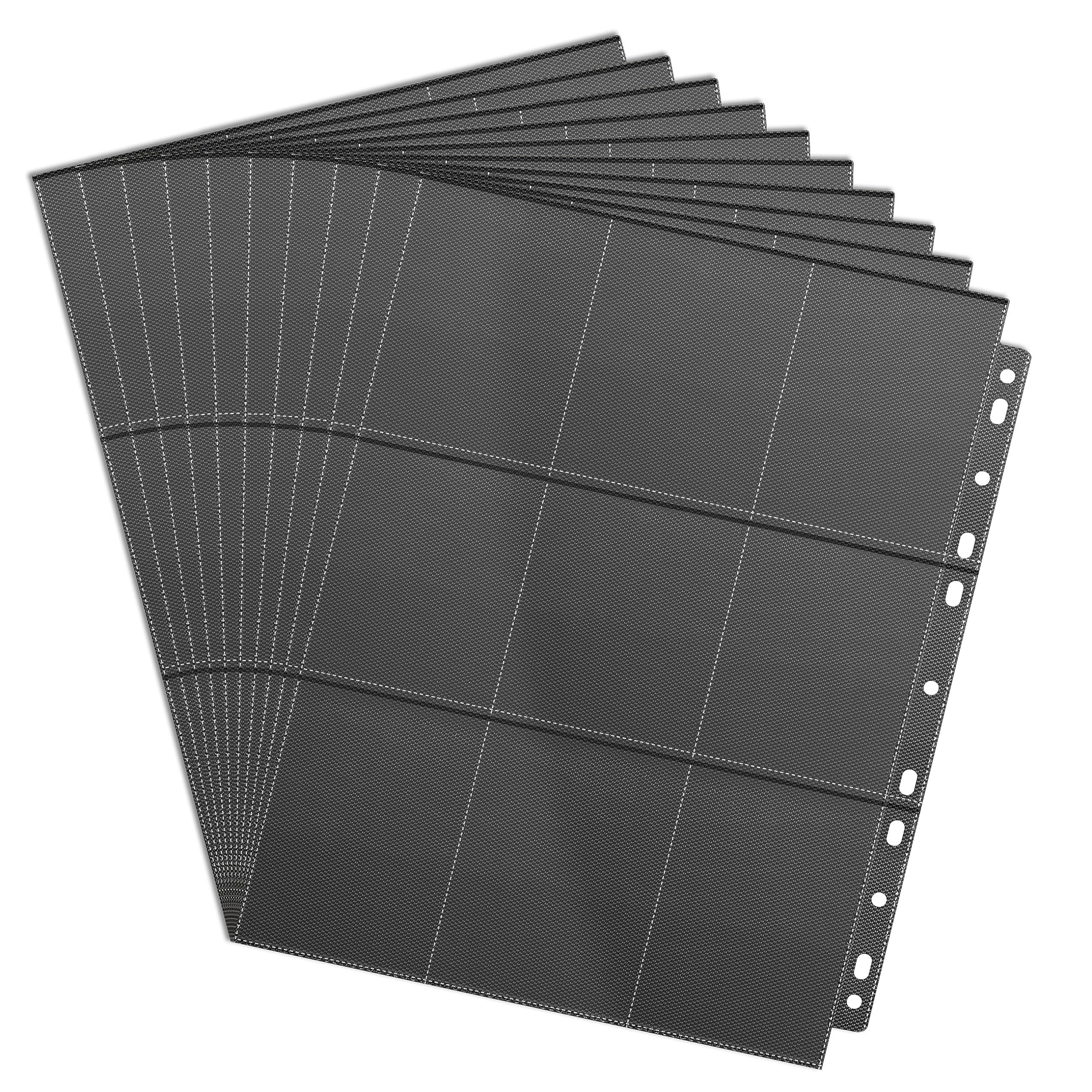 Jgeuyer 1620 Pockets Black Trading Card Sleeves - 9 Pocket Page Double ...