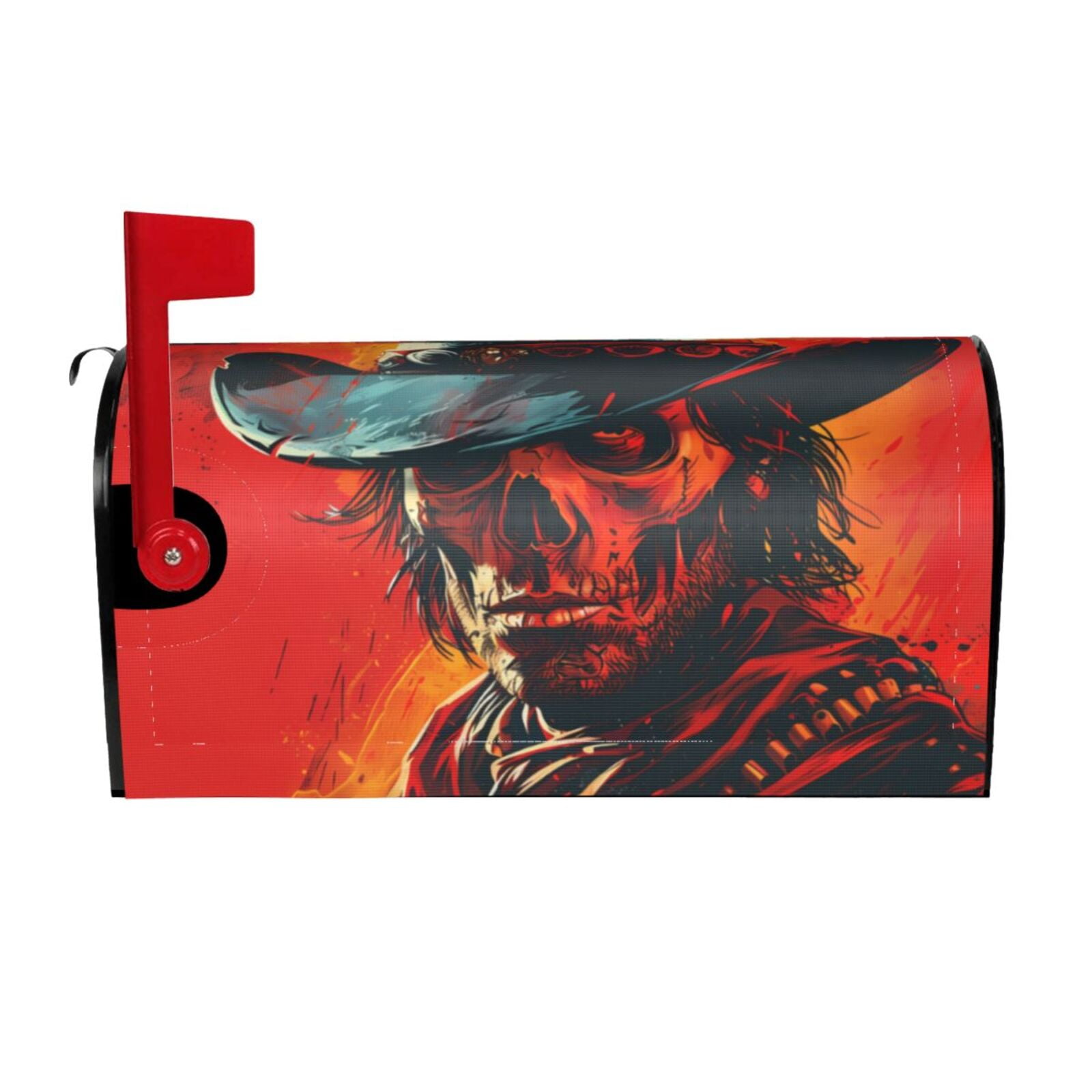 Jgfou 60s Western Skull Cowboy Mailbox Covers Magnetic Mailbox Wraps ...