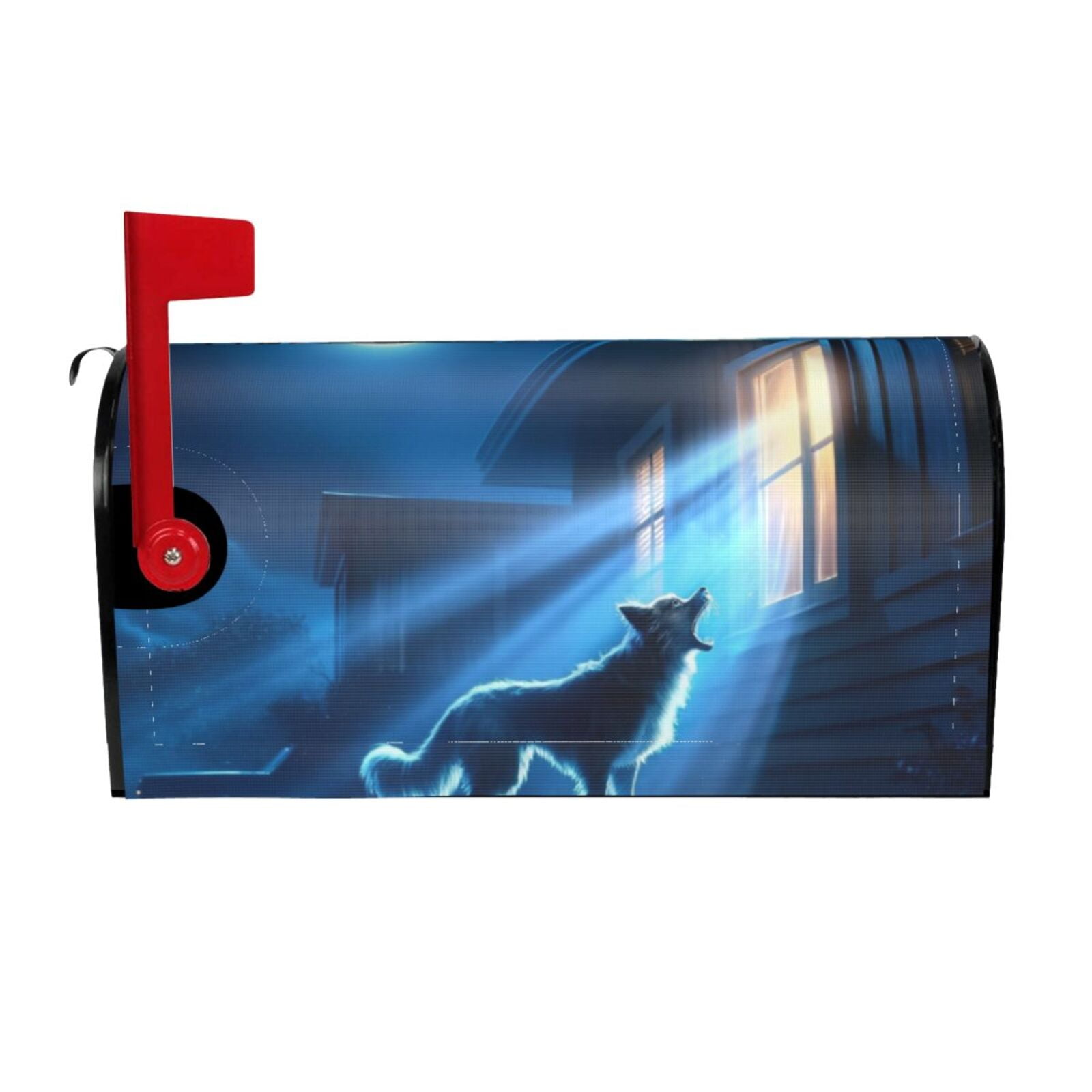 Jgfou A Wolf Barks Out A Window Mailbox Covers Magnetic 21x18 in ...