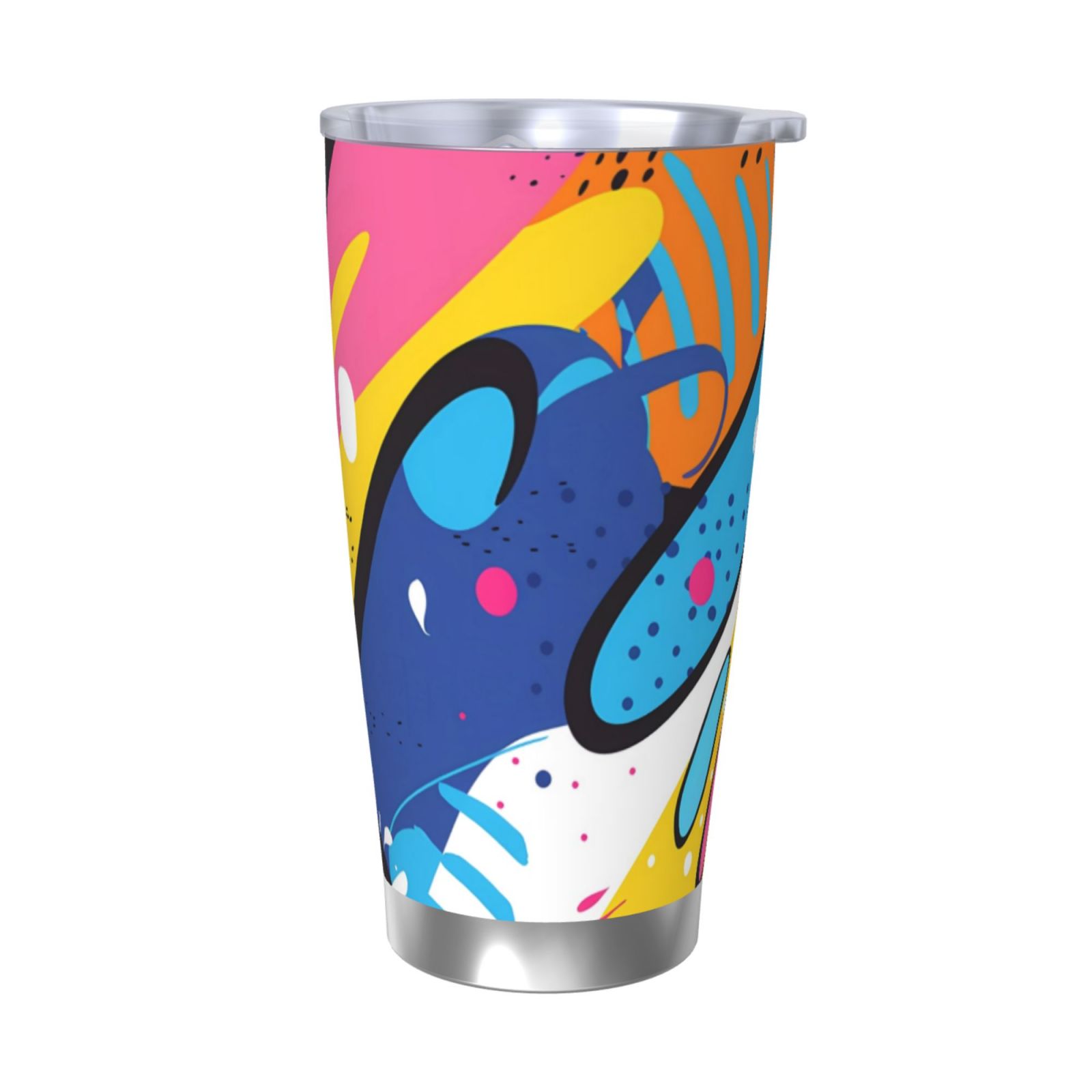 Jgfou Abstract Color Splash Print 20oz Insulated Coffee Mug, Spill ...