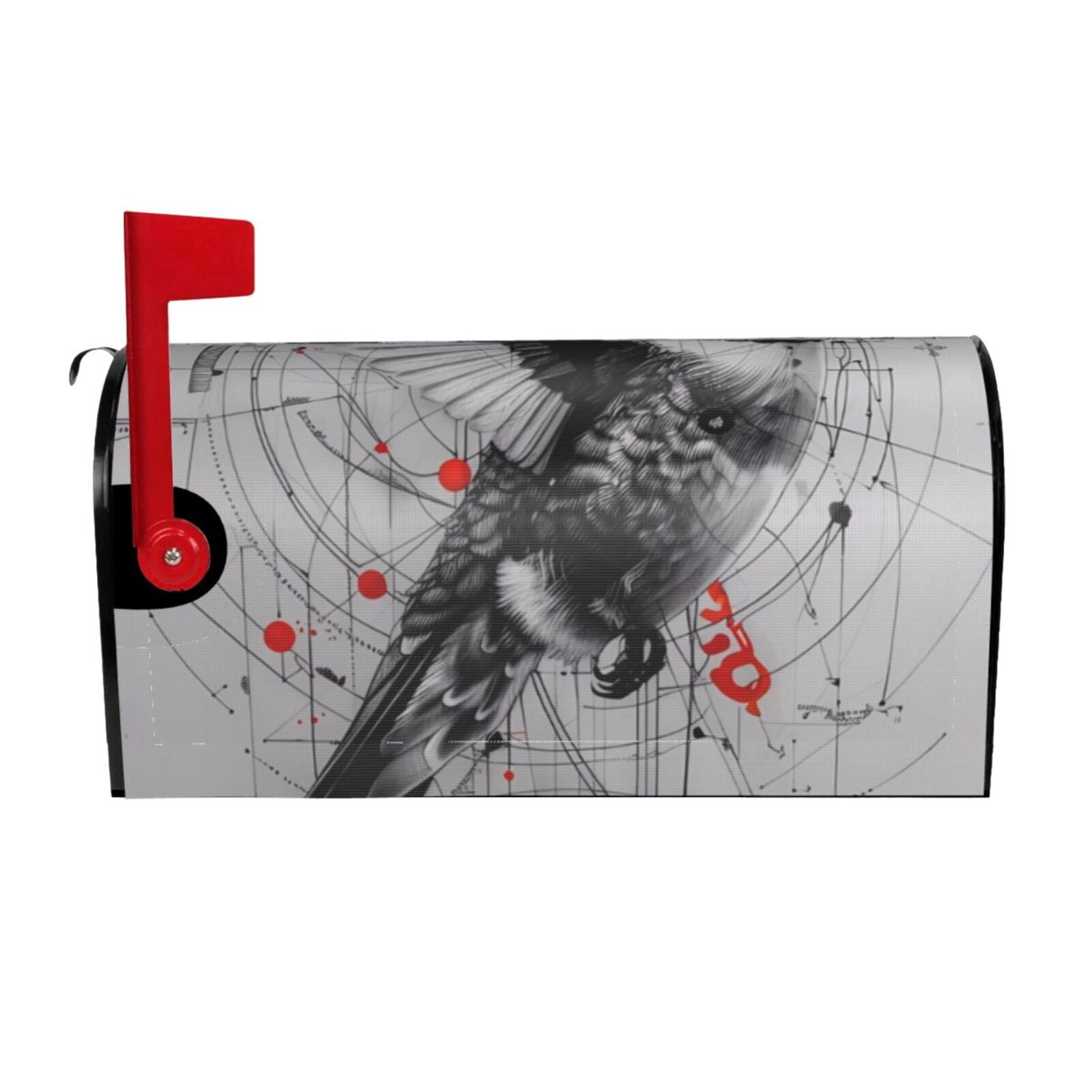 Jgfou Abstract Geometric Hummingbird Mailbox Covers Magnetic 25.5x21 in ...