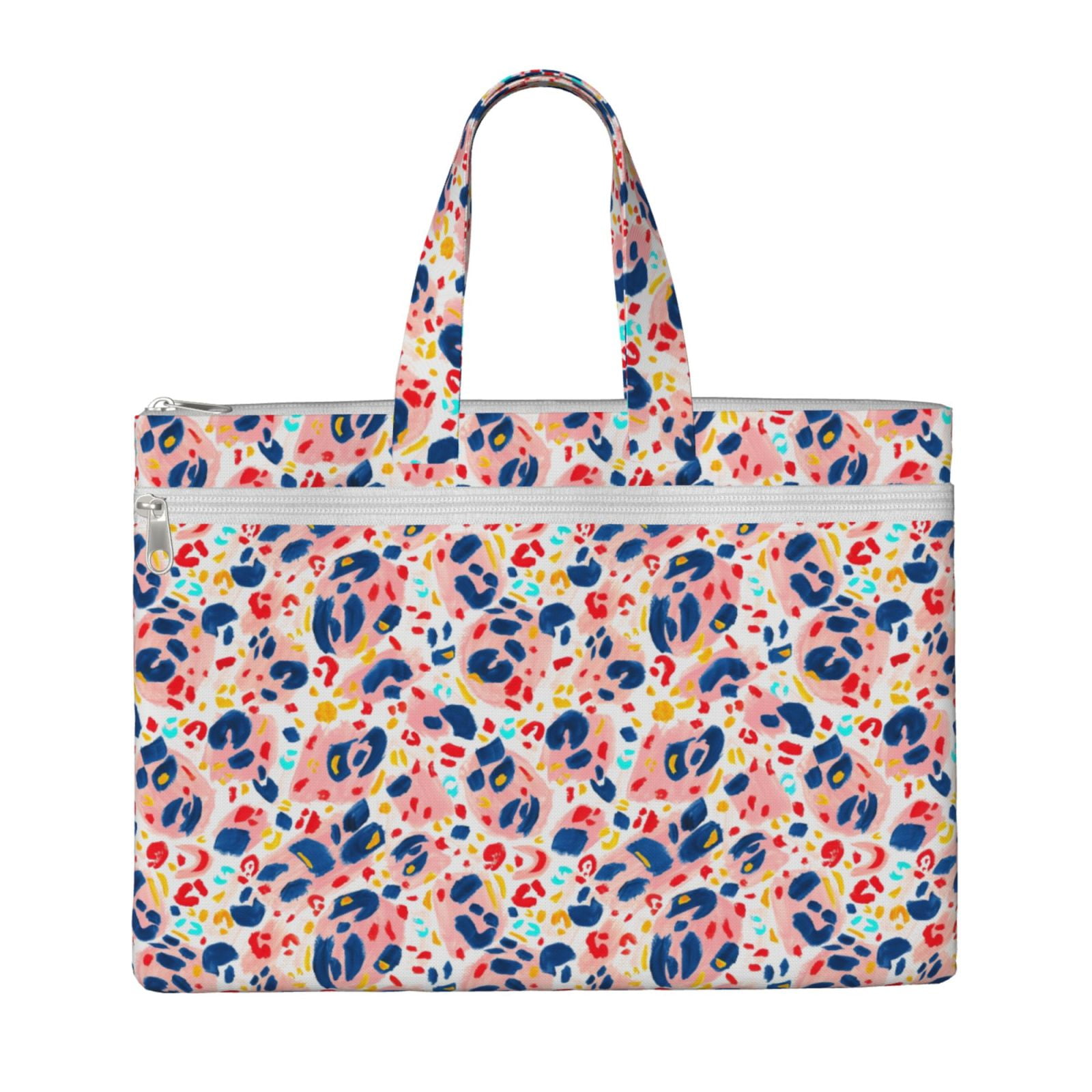 Jgfou Abstract Leopard Print Print Canvas Tote File Bag with Handle ...
