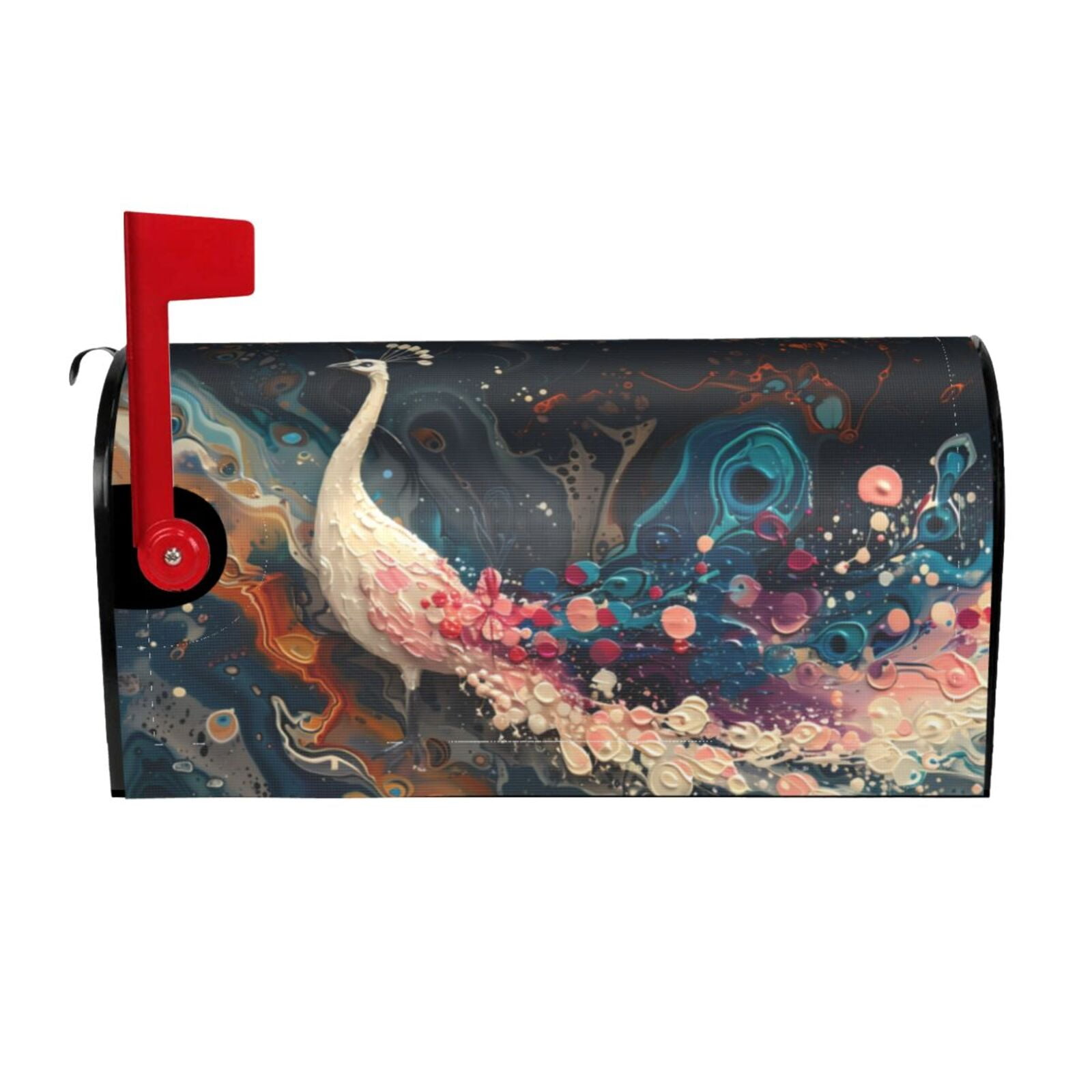 Jgfou Abstract Peacock Painting Mailbox Covers Magnetic Mailbox Wraps ...