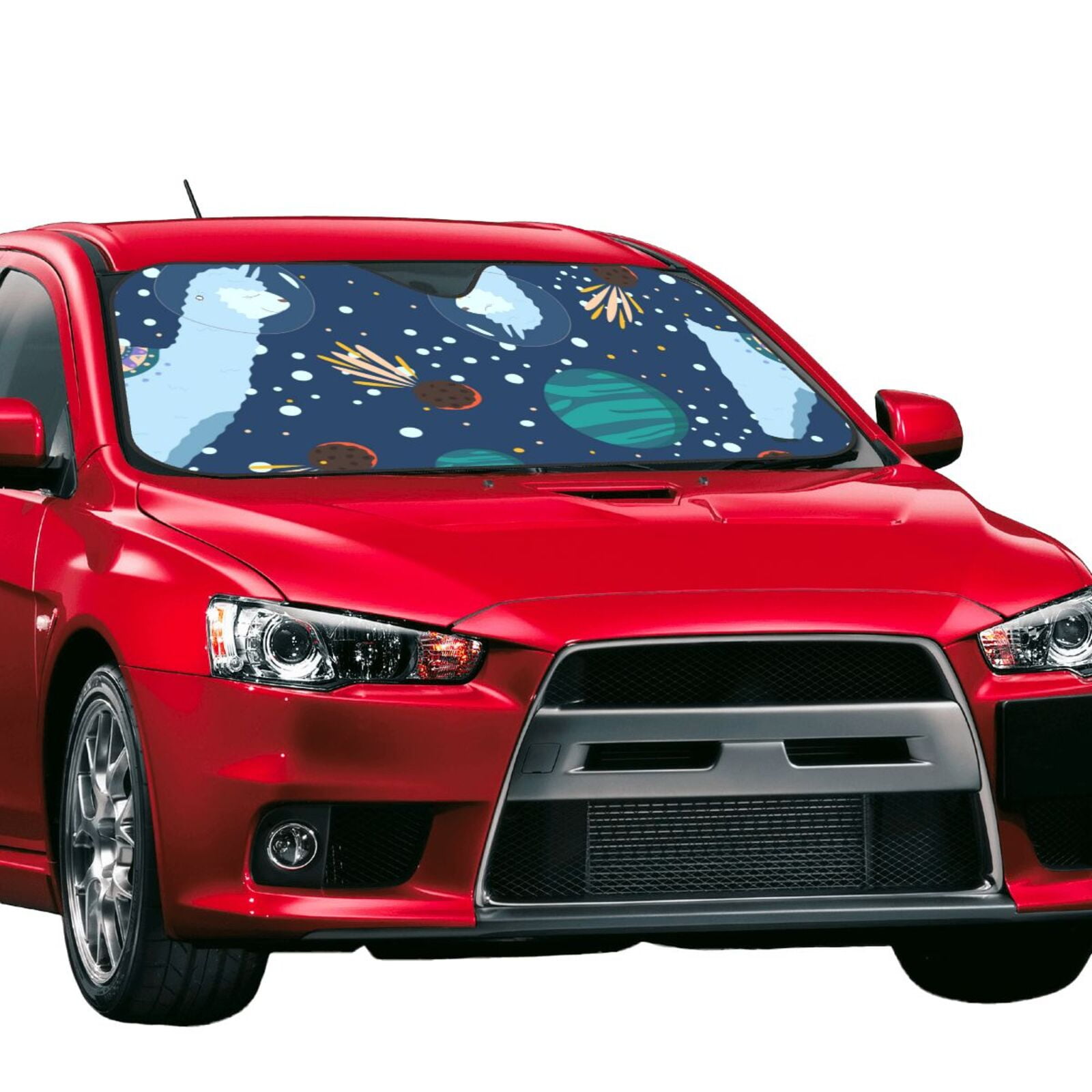 Jgfou Alpaca Astronaut in Space Pattern Windshield Sun Shade,Car Front ...