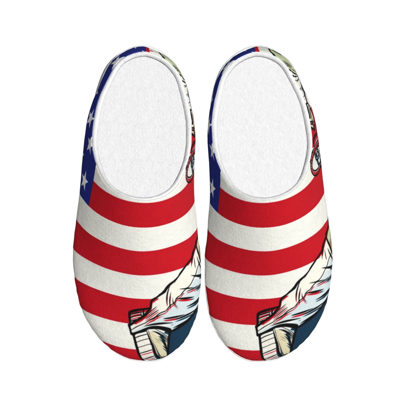 Jgfou American Astronaut Runs Forward Print Cotton Slippers, Fuzzy and ...