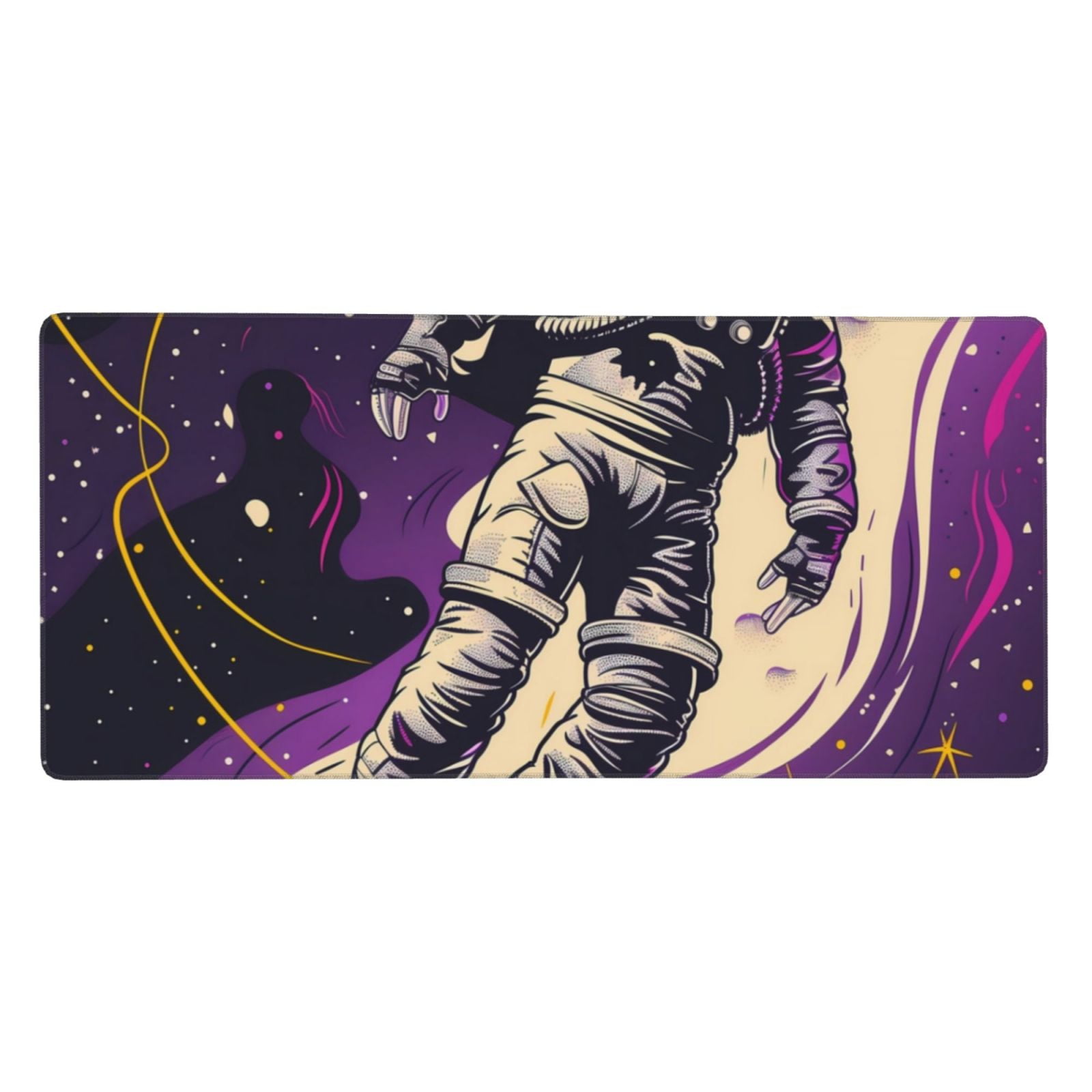 Jgfou Astronaut Floating purple Space Pattern 16x35.5in in Large Gaming ...