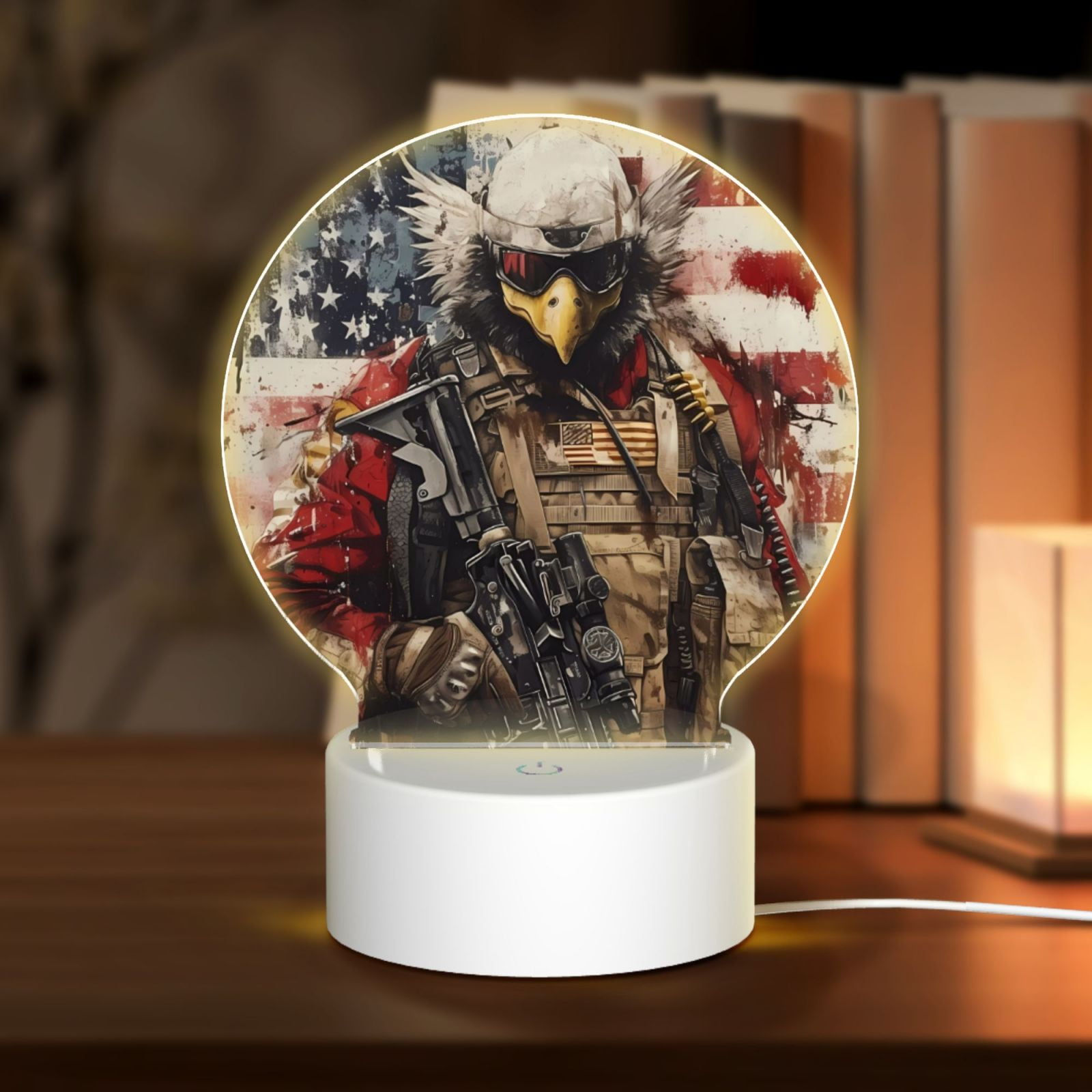 Jgfou Bald Eagle Soldier LED Night Light Lamp Base + Acrylic ...