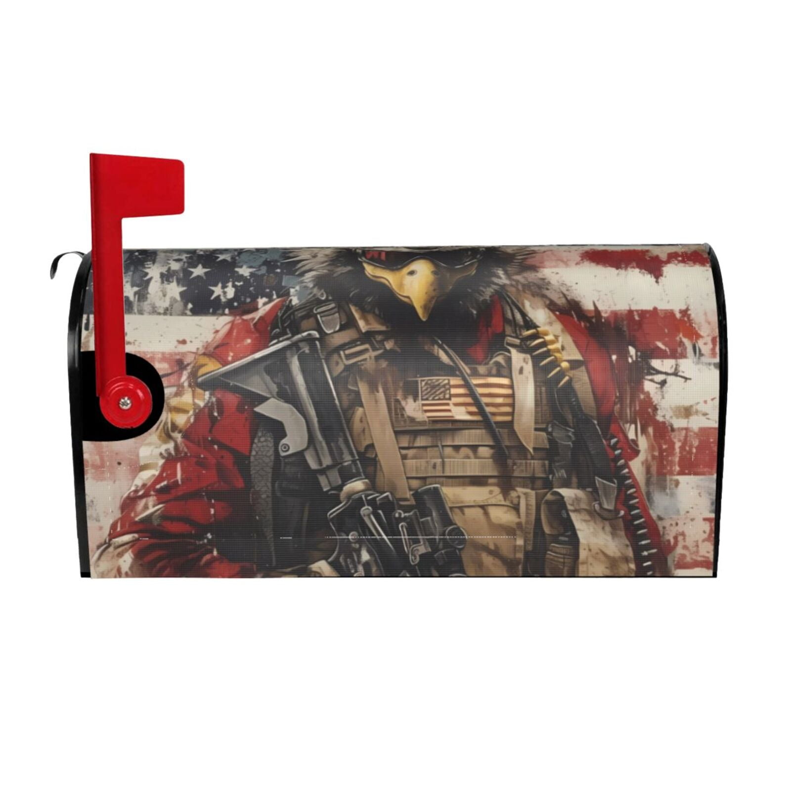 Jgfou Bald Eagle Soldier Mailbox Covers Magnetic Mailbox Wraps Post ...