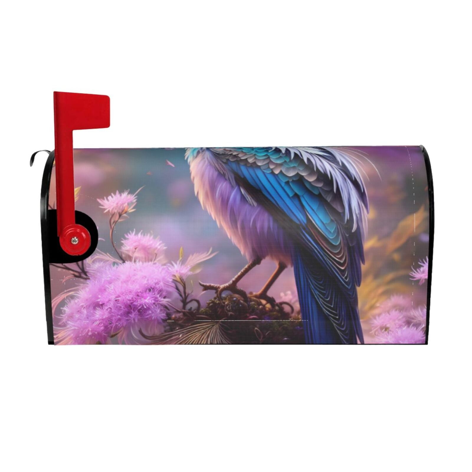 Jgfou Beautiful Flower Blue Bird Mailbox Covers Magnetic 25.5x21 in ...