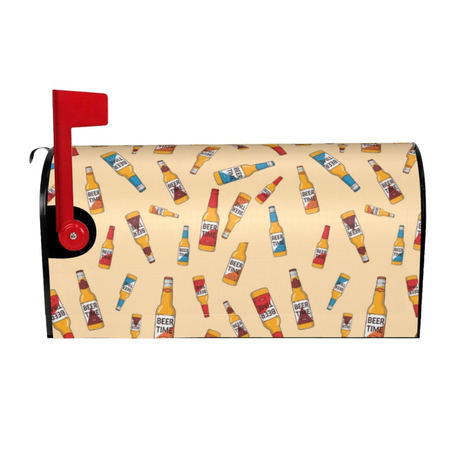 Jgfou Beer Time Mailbox Covers Magnetic 25.5x21 in Mailbox Wraps Post ...