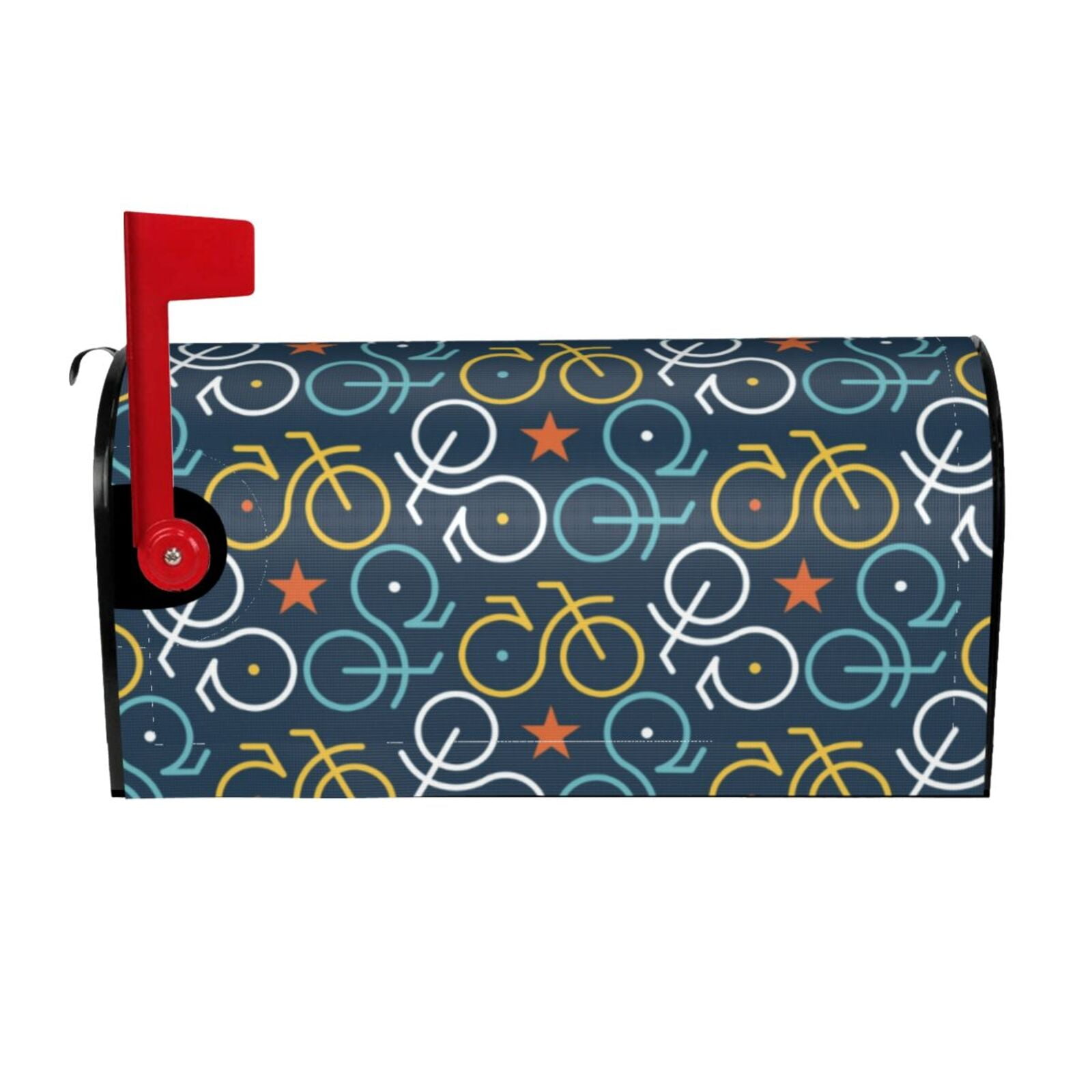 Jgfou Bicycle Colorful Mailbox Covers Magnetic 21x18 in Mailbox Wraps ...