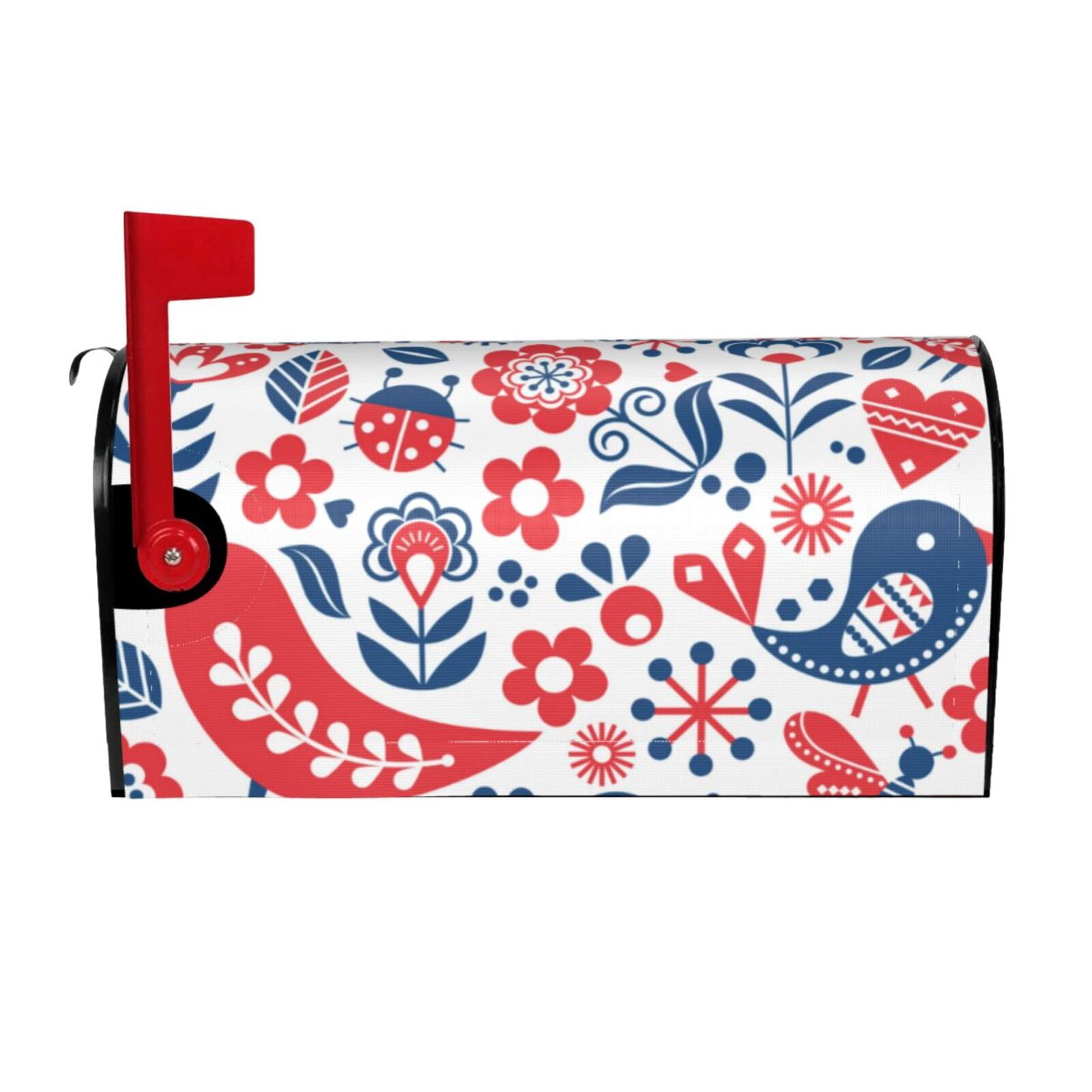 Jgfou Birds Flowers Mailbox Covers Magnetic 25.5x21 in Mailbox Wraps ...