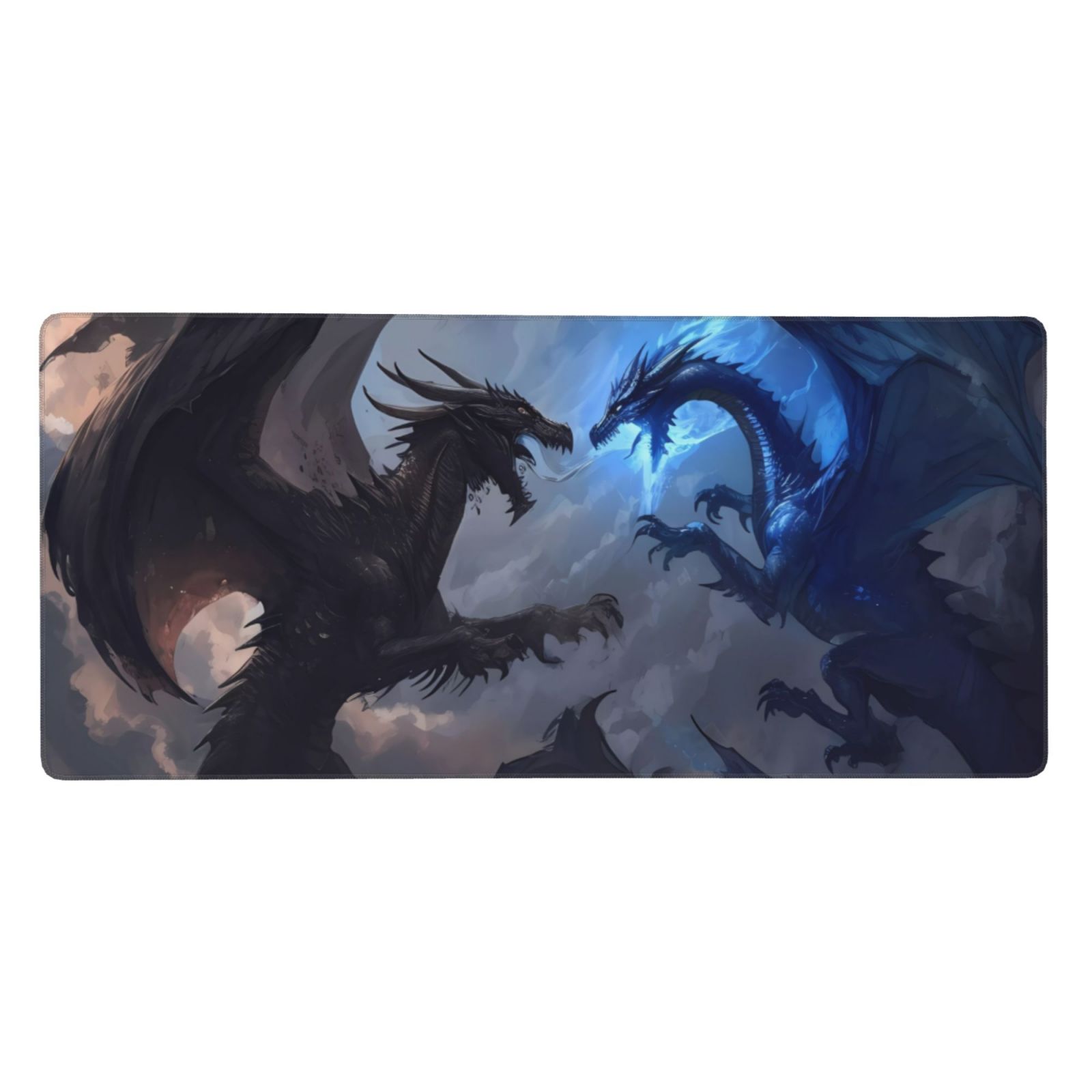 Jgfou Black And Blue Lightning Dragon Pattern 16x35.5in in Large Gaming ...