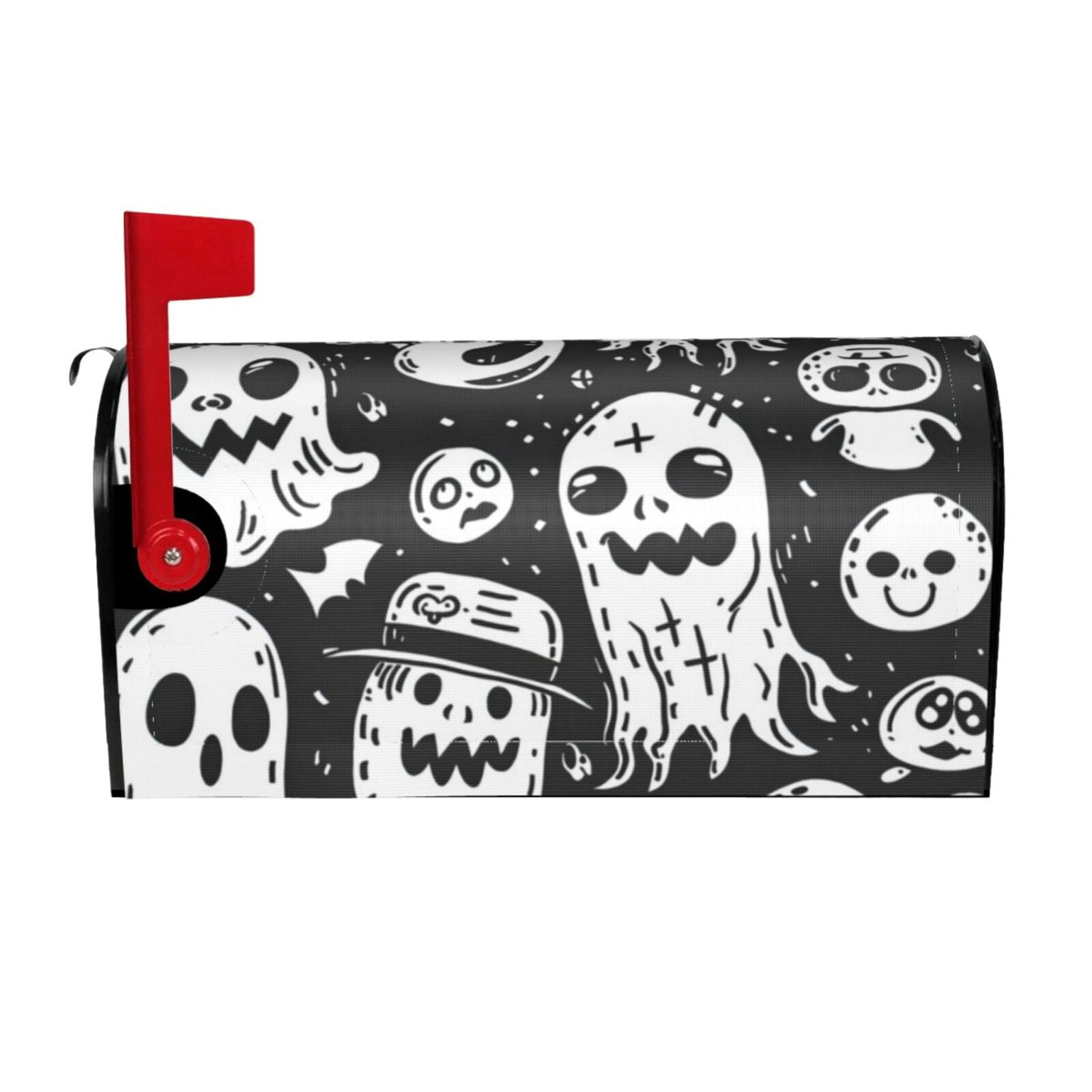 Jgfou Black White Spooky Ghosts Mailbox Covers Magnetic Mailbox Wraps ...