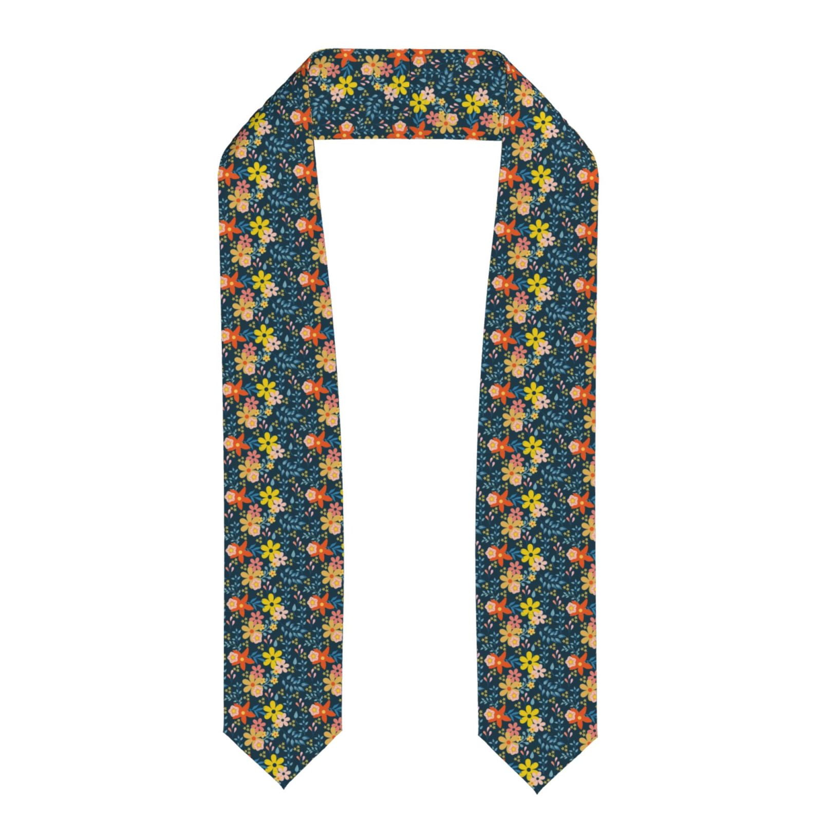 Jgfou Blue Floral Print Graduation Stoles, Unisex Adult Graduation ...