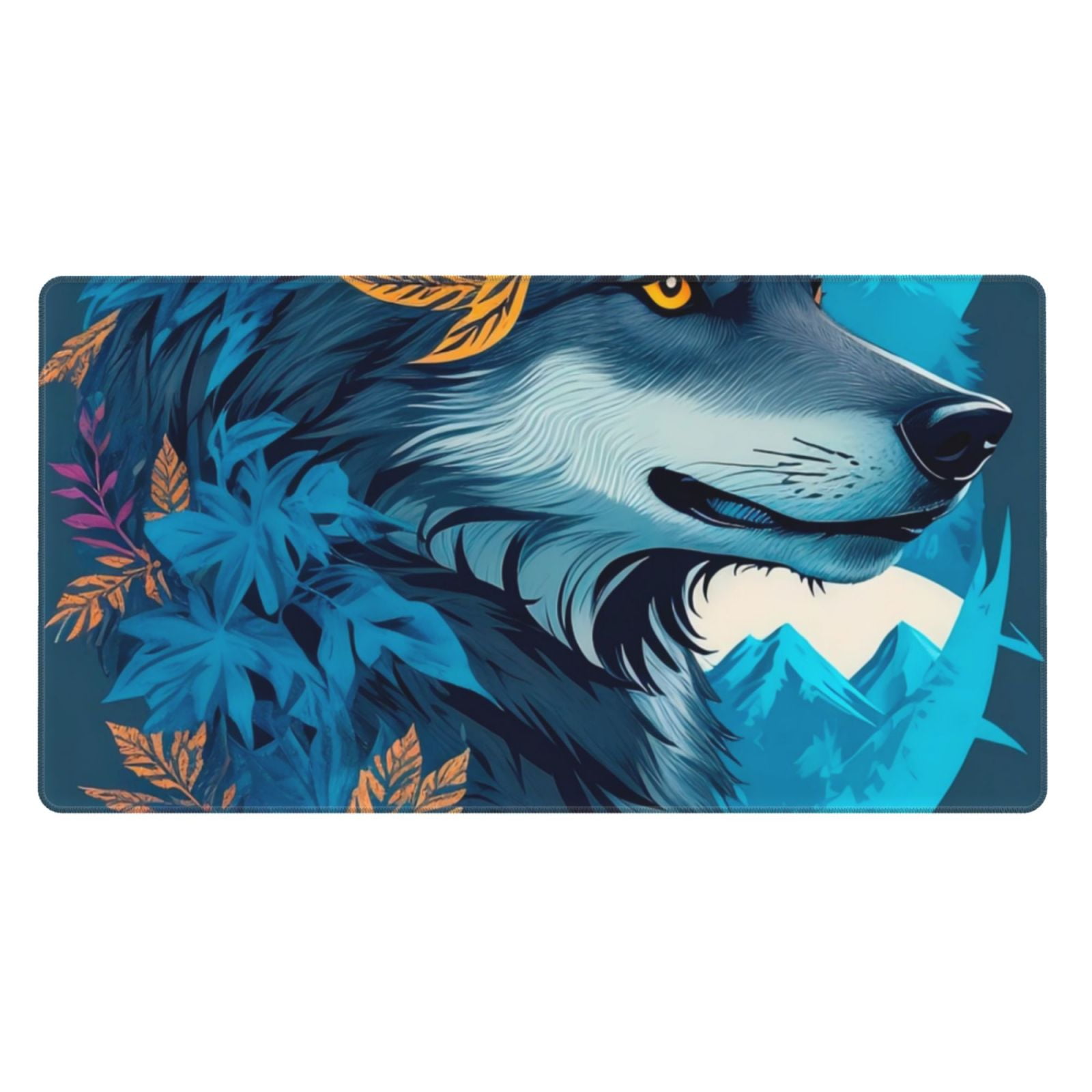 Jgfou Blue Iceberg Leaf Wolf Style Large Gaming Mouse Pad Desk Mat Long ...