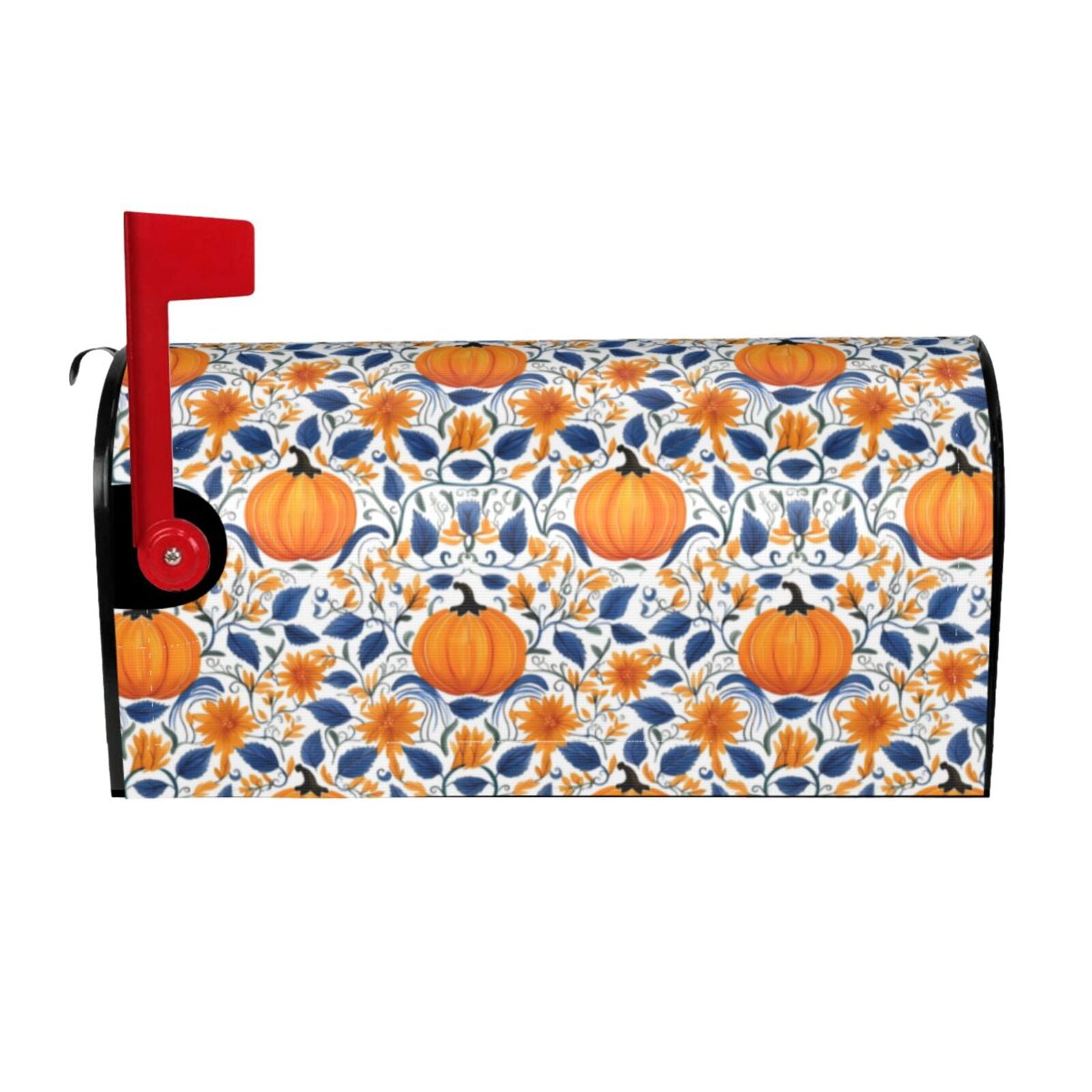 Jgfou Blue Orange Pumpkin fall Mailbox Covers Magnetic 21x18 in Mailbox ...