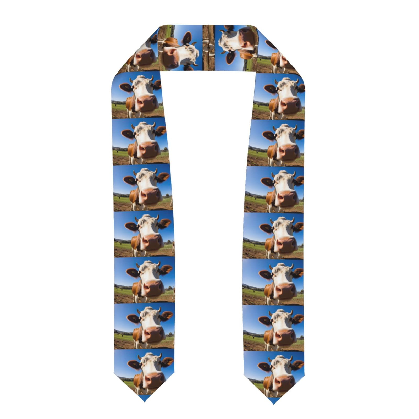 Jgfou Blue Sky Meadow Cute Cow Print Graduation Stoles, Unisex Adult ...