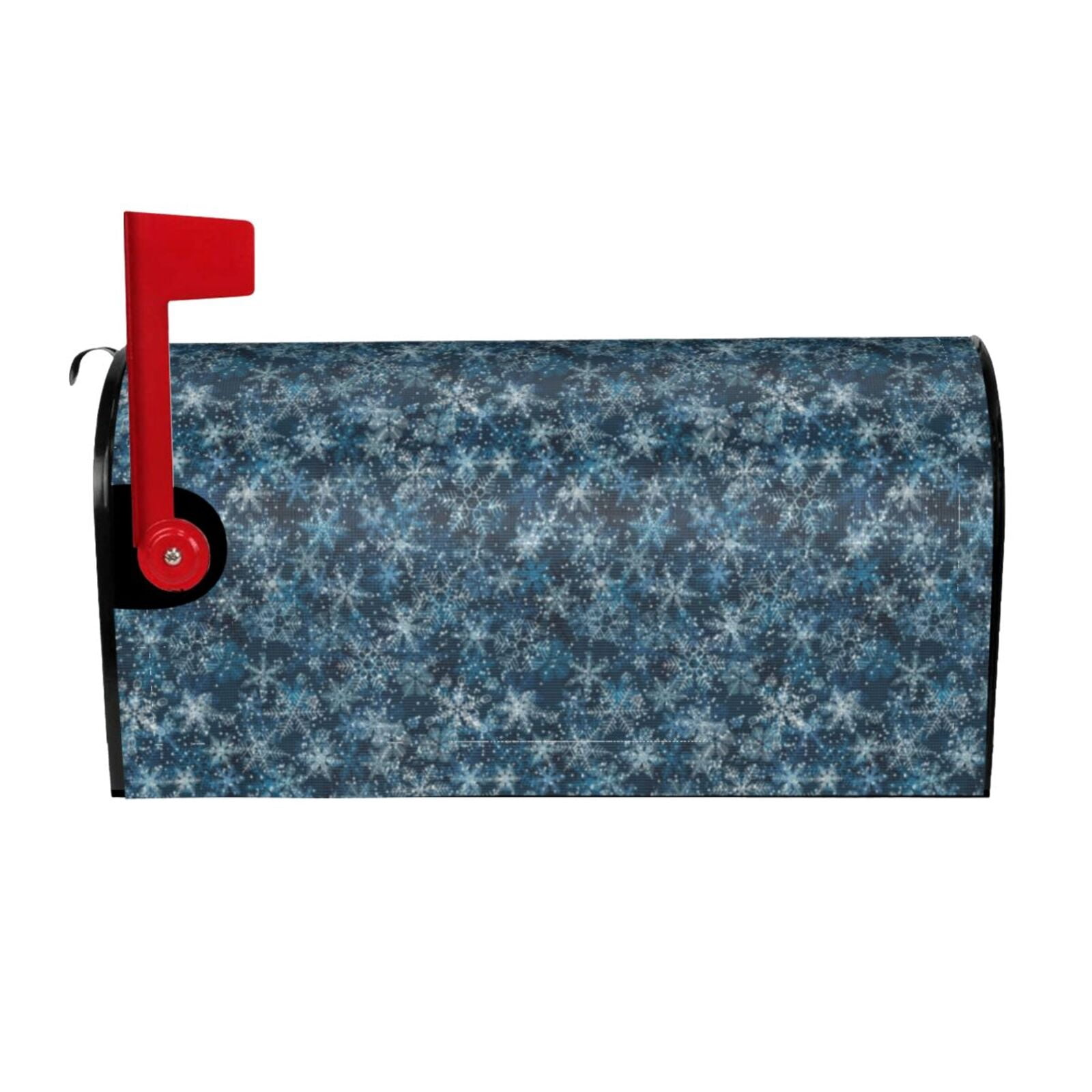 Jgfou Blue and White Gradient Snowflake Mailbox Covers Magnetic 25.5x21 ...