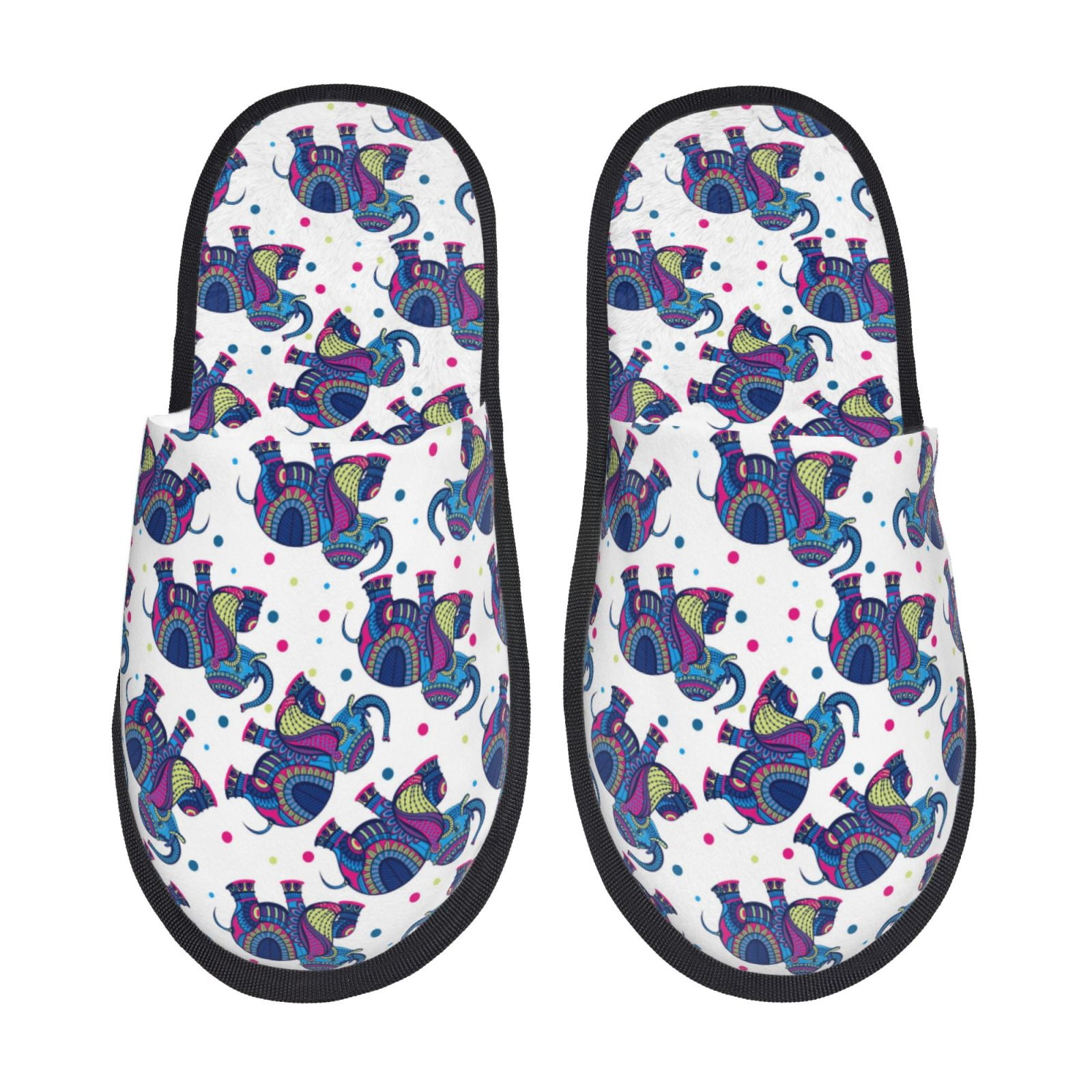 Jgfou Boho elephant Print Womens Cozy Memory Foam Slippers Soft Warm ...