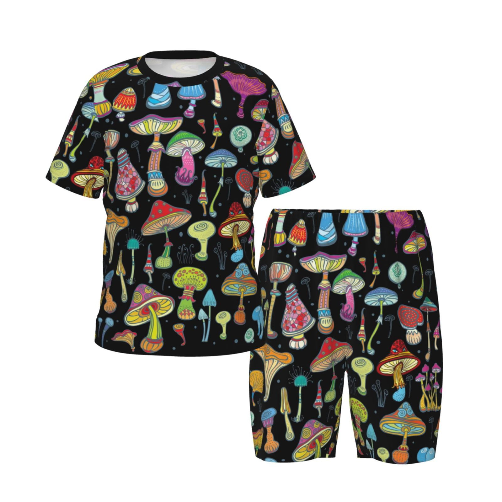 Jgfou Bright Mushrooms Print Short Set Pajamas for Boys Girls Cotton ...