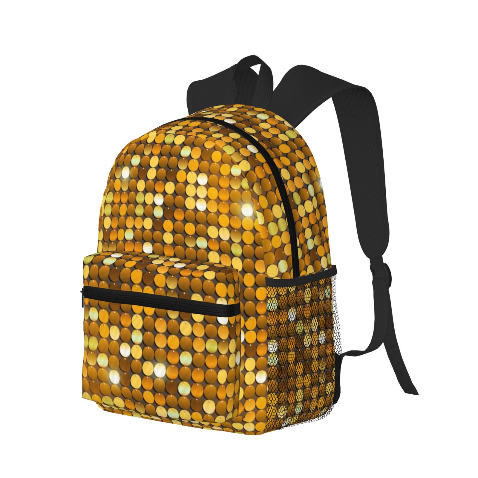 Jgfou Bright Shiny Golden Pattern Casual Laptop Backpack For for Men ...