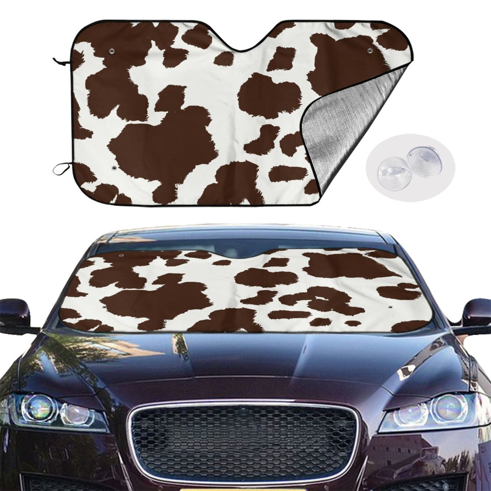 Jgfou Brown Cow Windshield Sun Shades,Car Sun Shade for Front Window ...