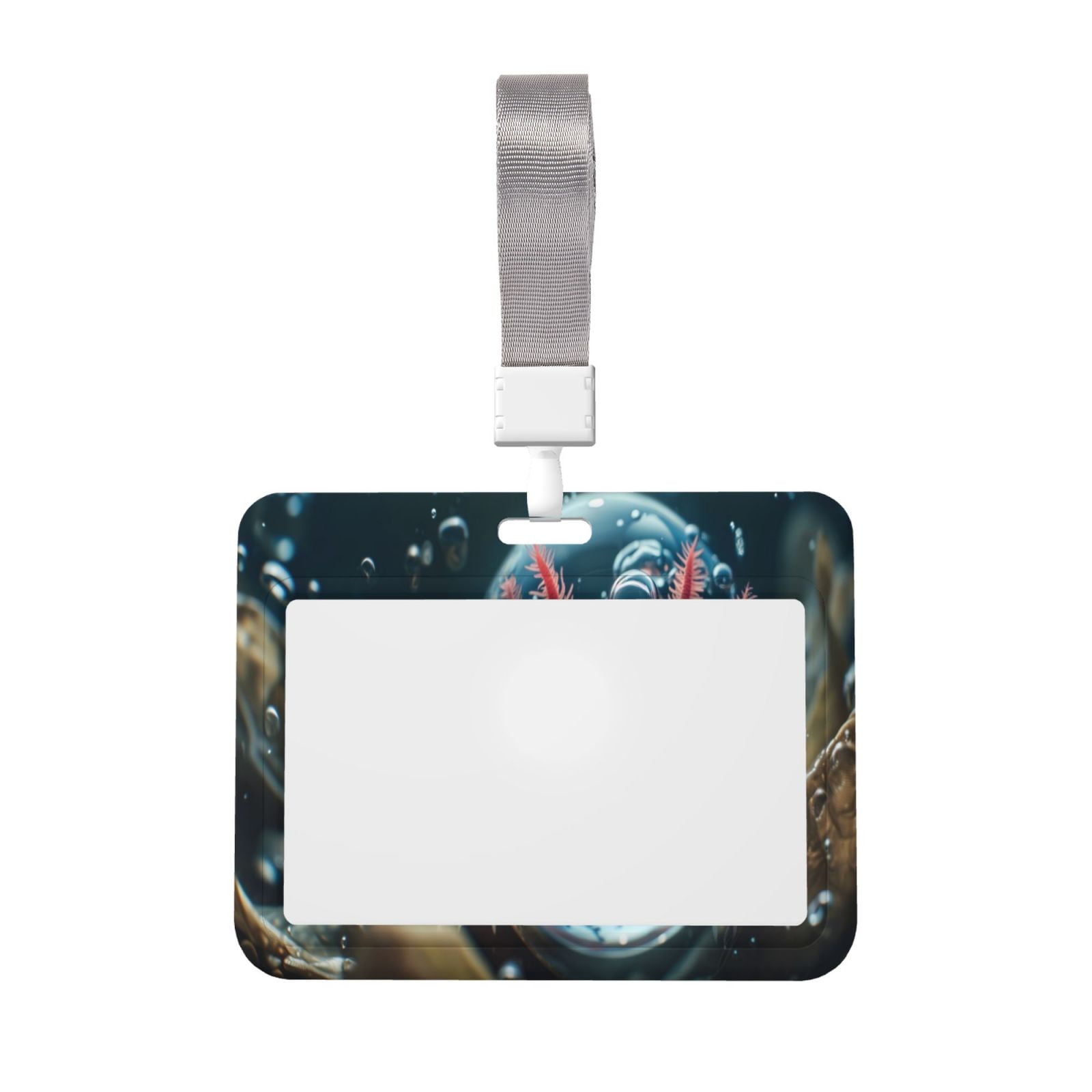 Jgfou Bubbles Axolotl Fantasy Print Double-Sided ID Badge Holder ...