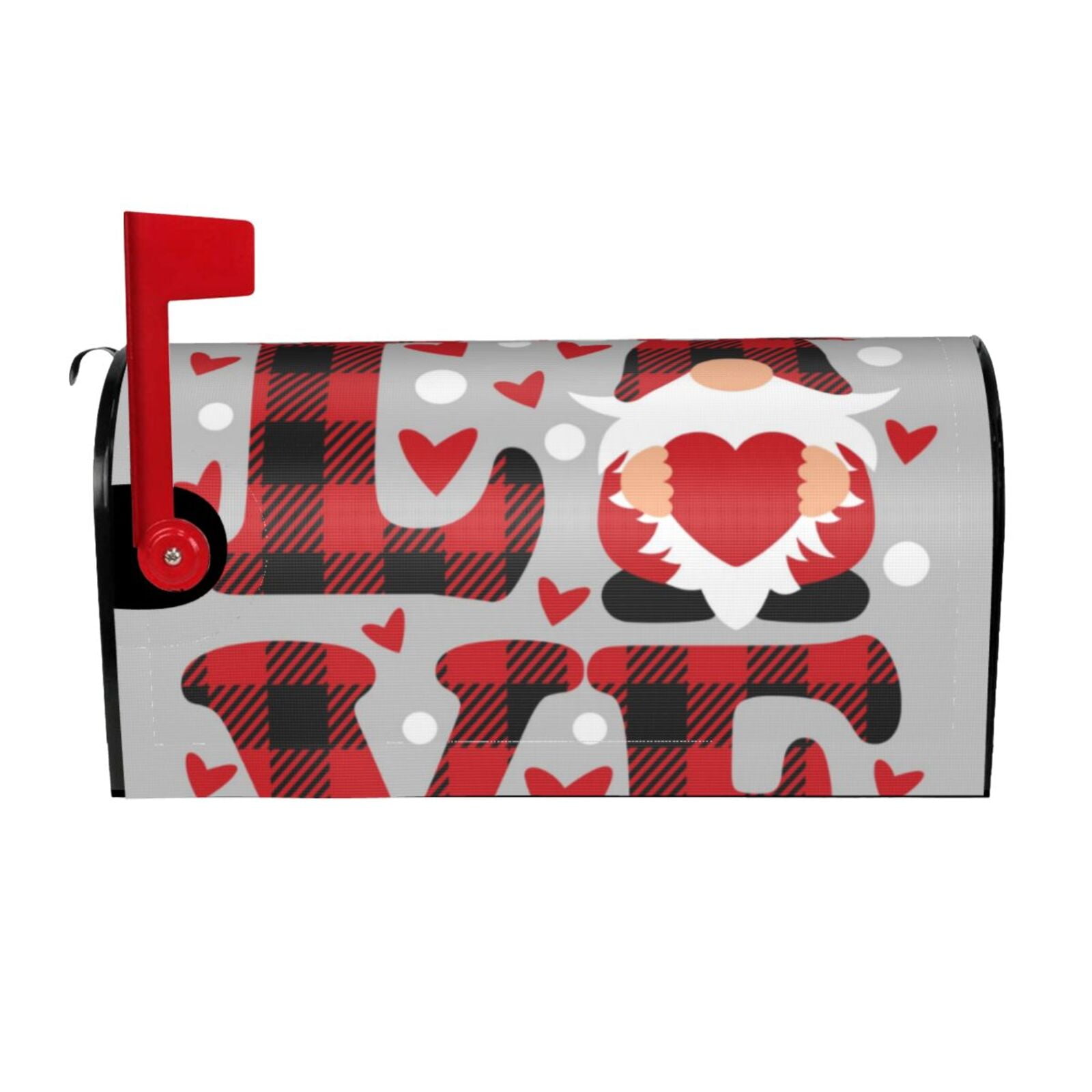 Jgfou Buffalo Plaid Love And Gnome Mailbox Covers Magnetic 21x18 in ...