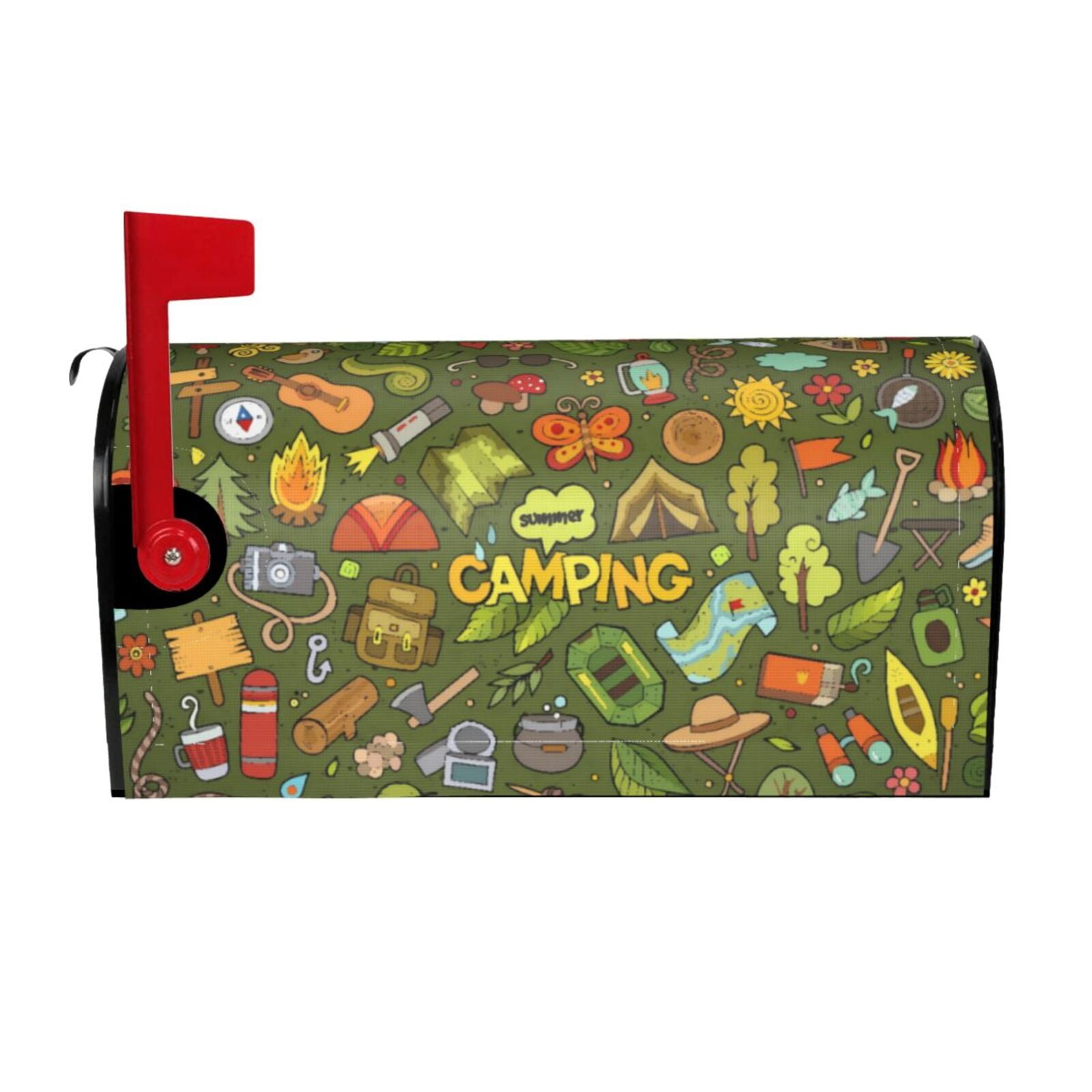 Jgfou Camping 1 Mailbox Covers Magnetic 25.5x21 in Mailbox Wraps Post ...