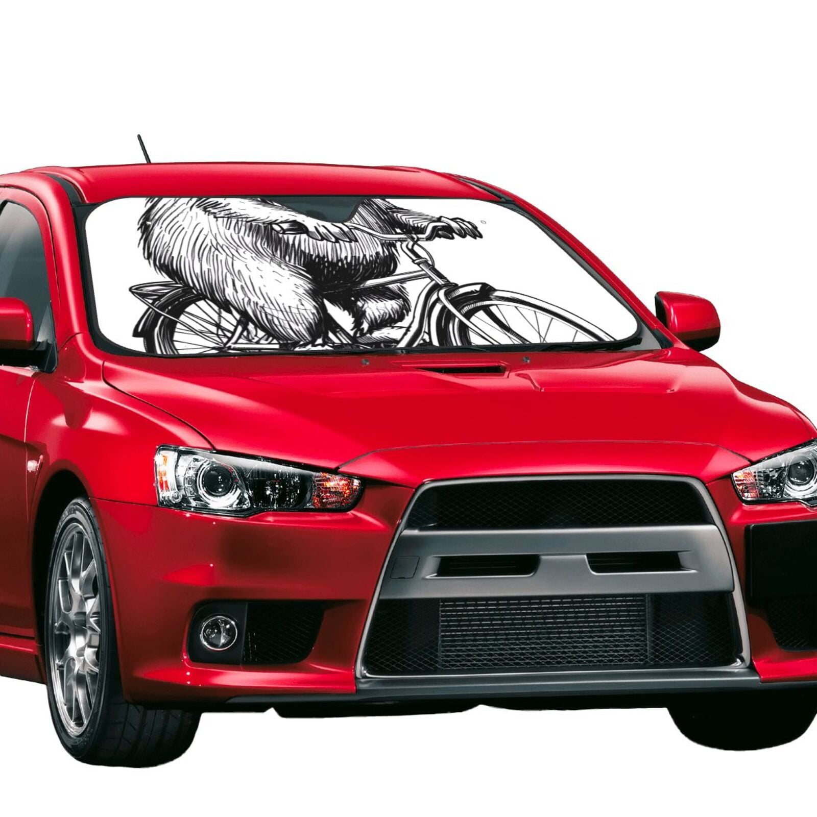 Jgfou Capybara Riding Bicycle Pattern Windshield Sun Shade,Car Front ...