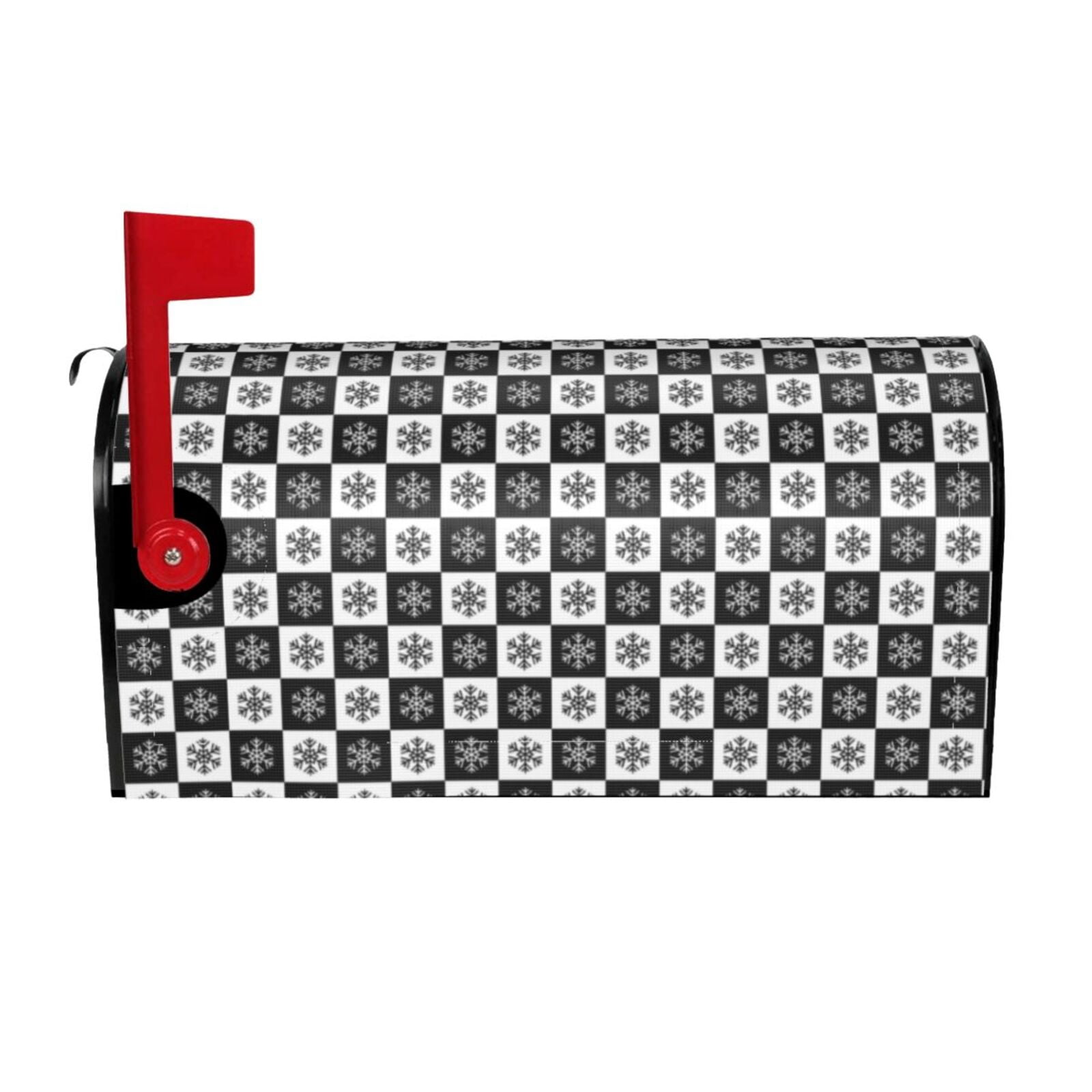 Jgfou Checkerboard With Snowflake 1 Mailbox Covers Magnetic 25.5x21 in ...
