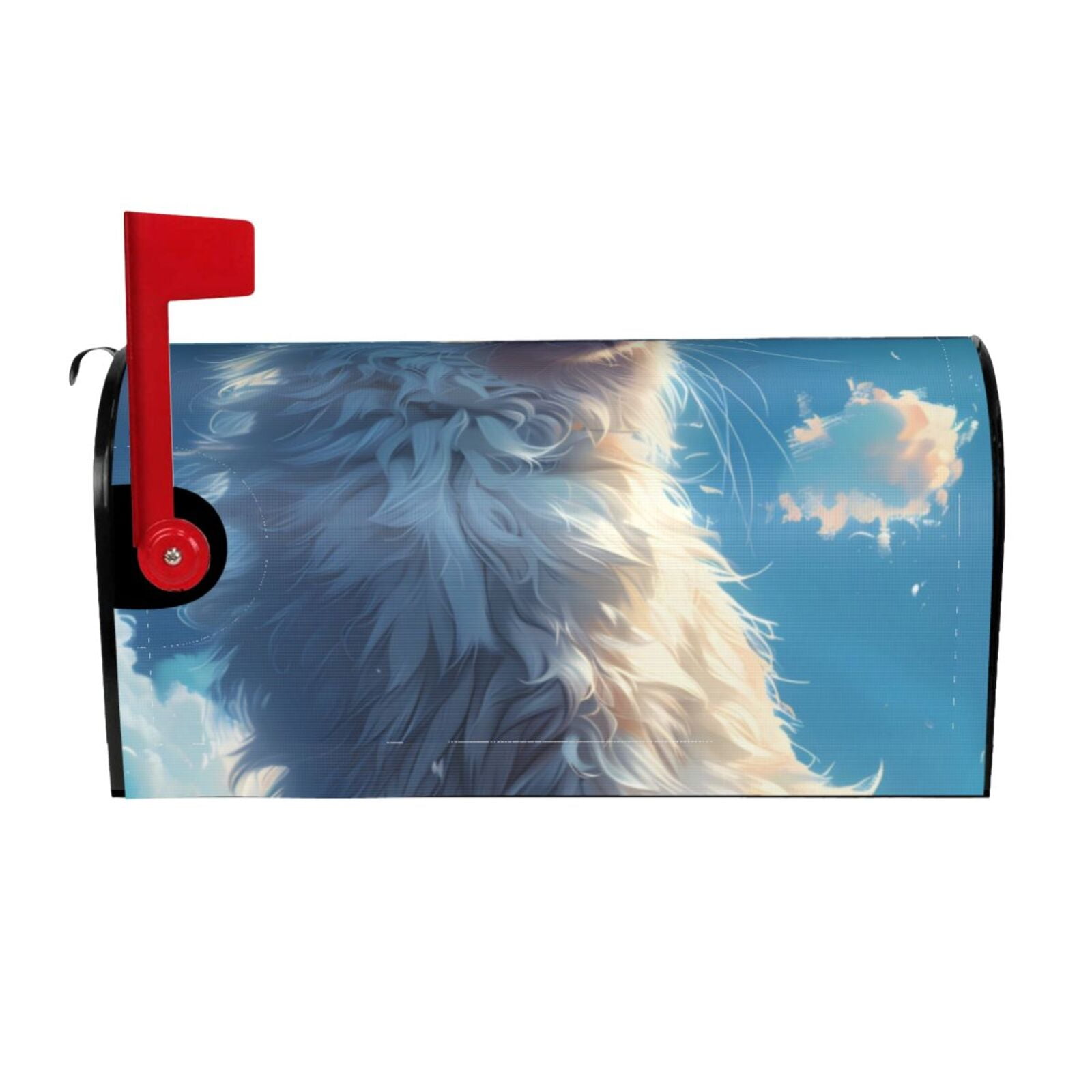 Jgfou Clear Sky Blue Cat Mailbox Covers Magnetic 21x18 in Mailbox Wraps ...