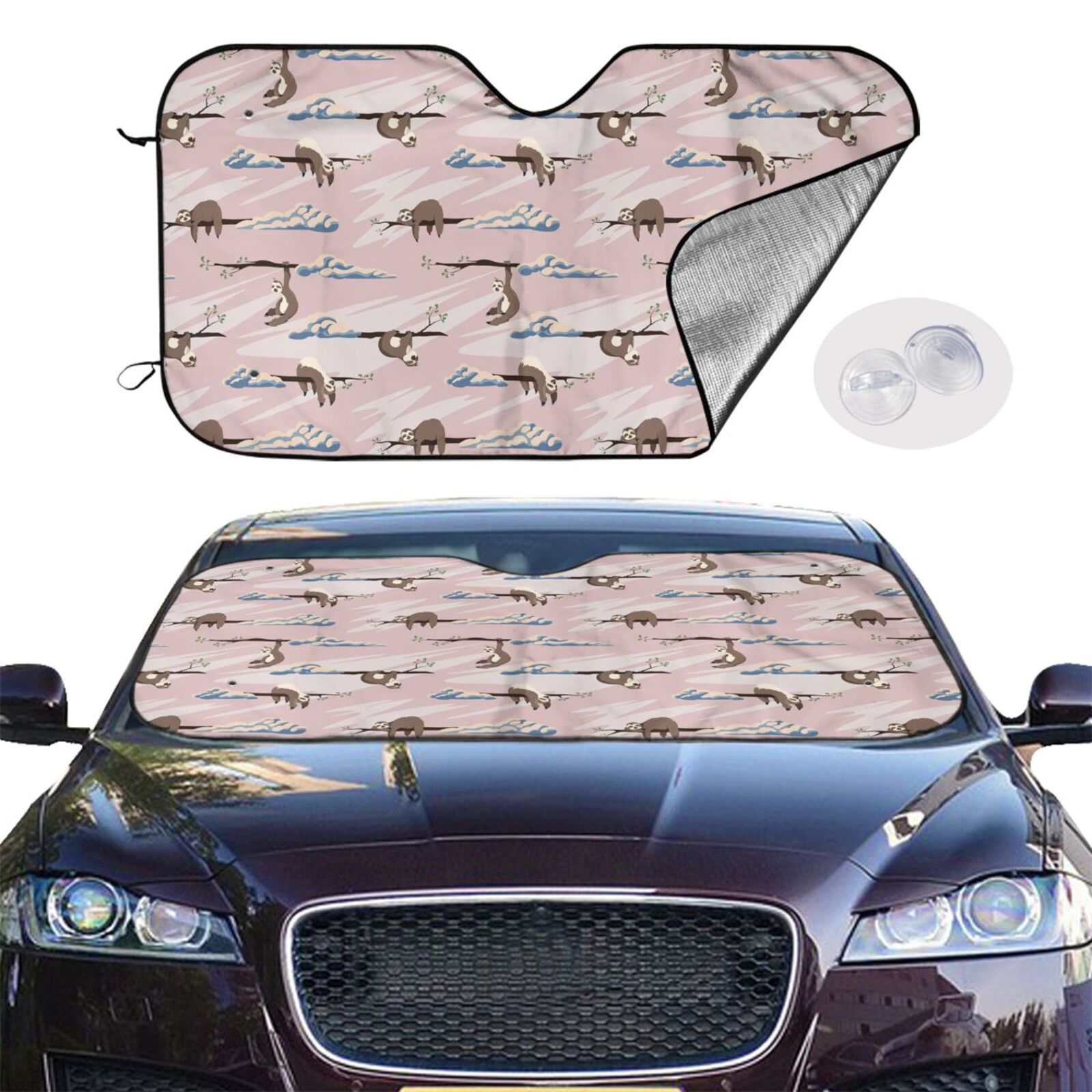 Jgfou Cloud Sloth Windshield Sun Shades,Car Sun Shade for Front Window ...