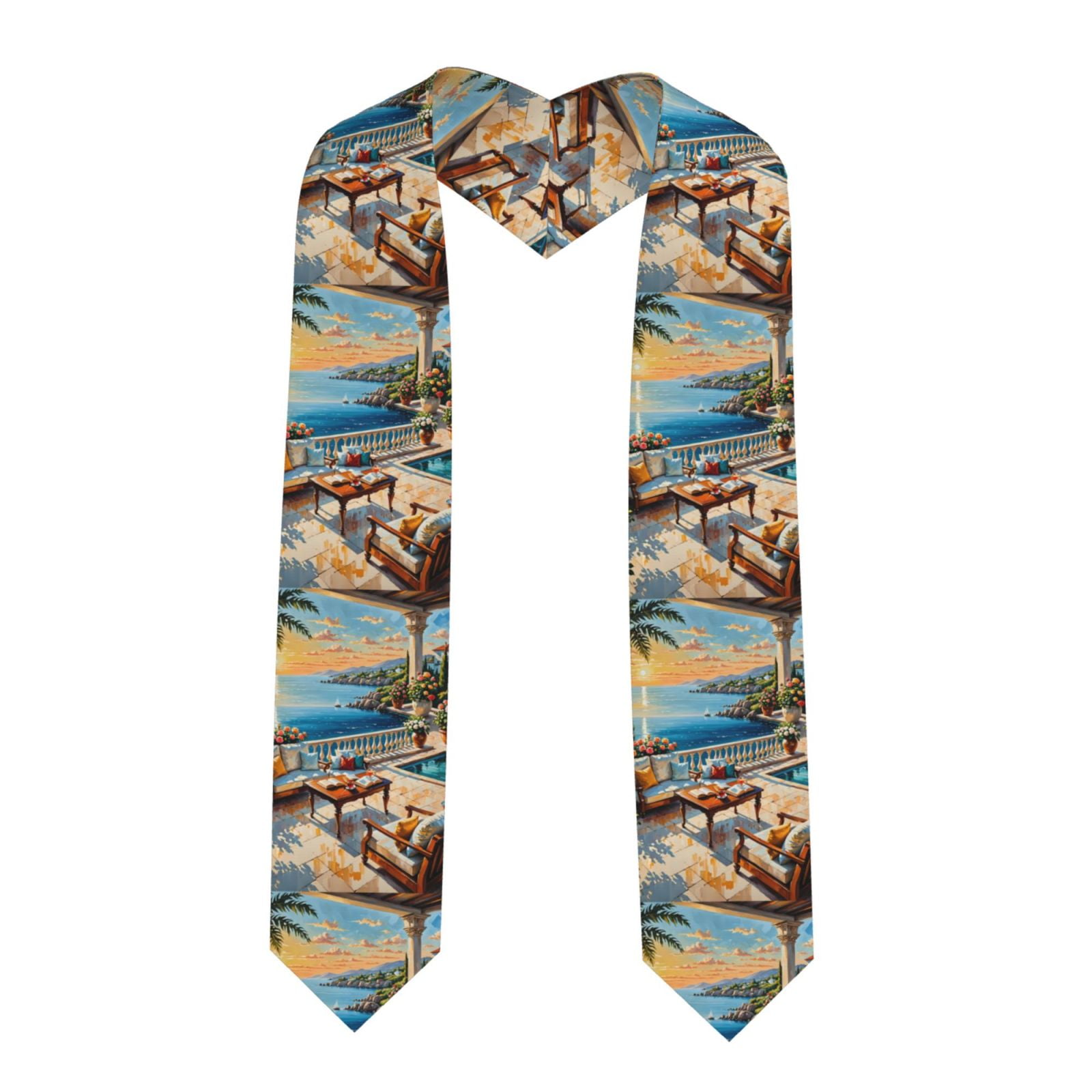 Jgfou Coastal Style Garden Villa Print Graduation Stoles, Unisex Adult ...