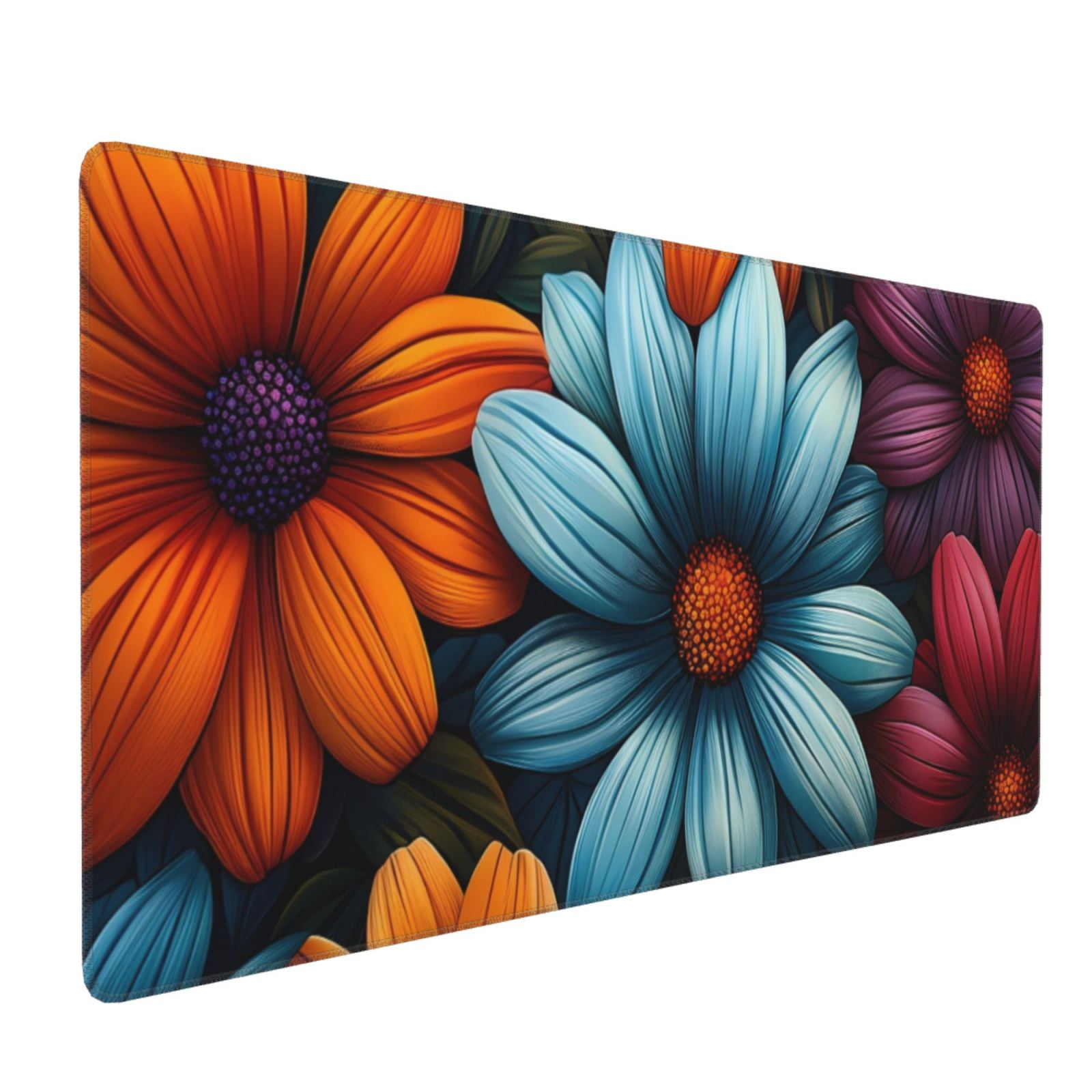 Jgfou Colorful Blooming Flowers Print Large 16x35.5in Mouse Pad ...