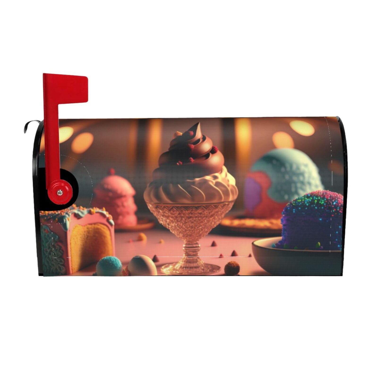 Jgfou Colorful Cake Ice Cream Mailbox Covers Magnetic 21x18 in Mailbox ...