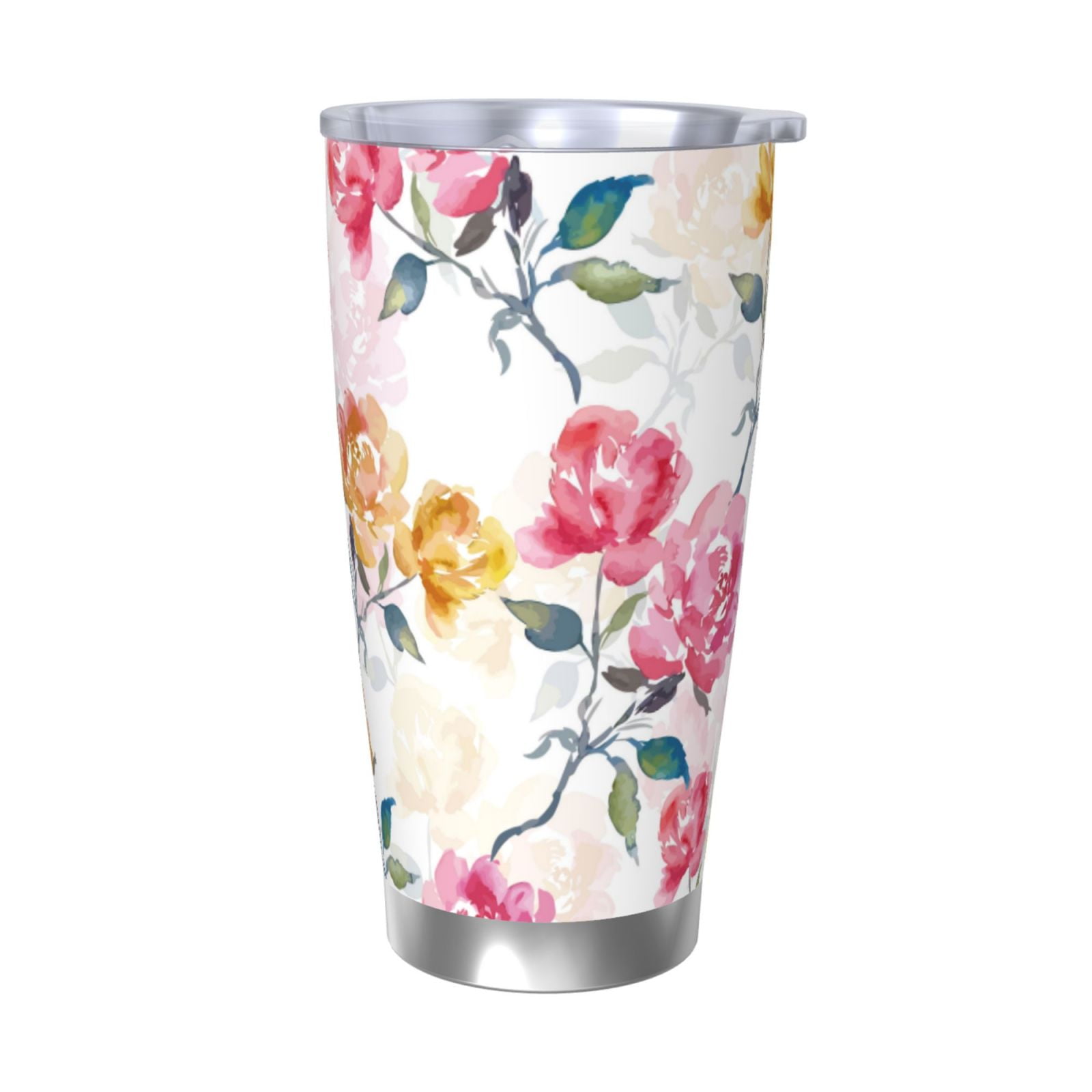 Jgfou Colorful Flowers Print 20oz Insulated Coffee Mug, Spill-Proof ...