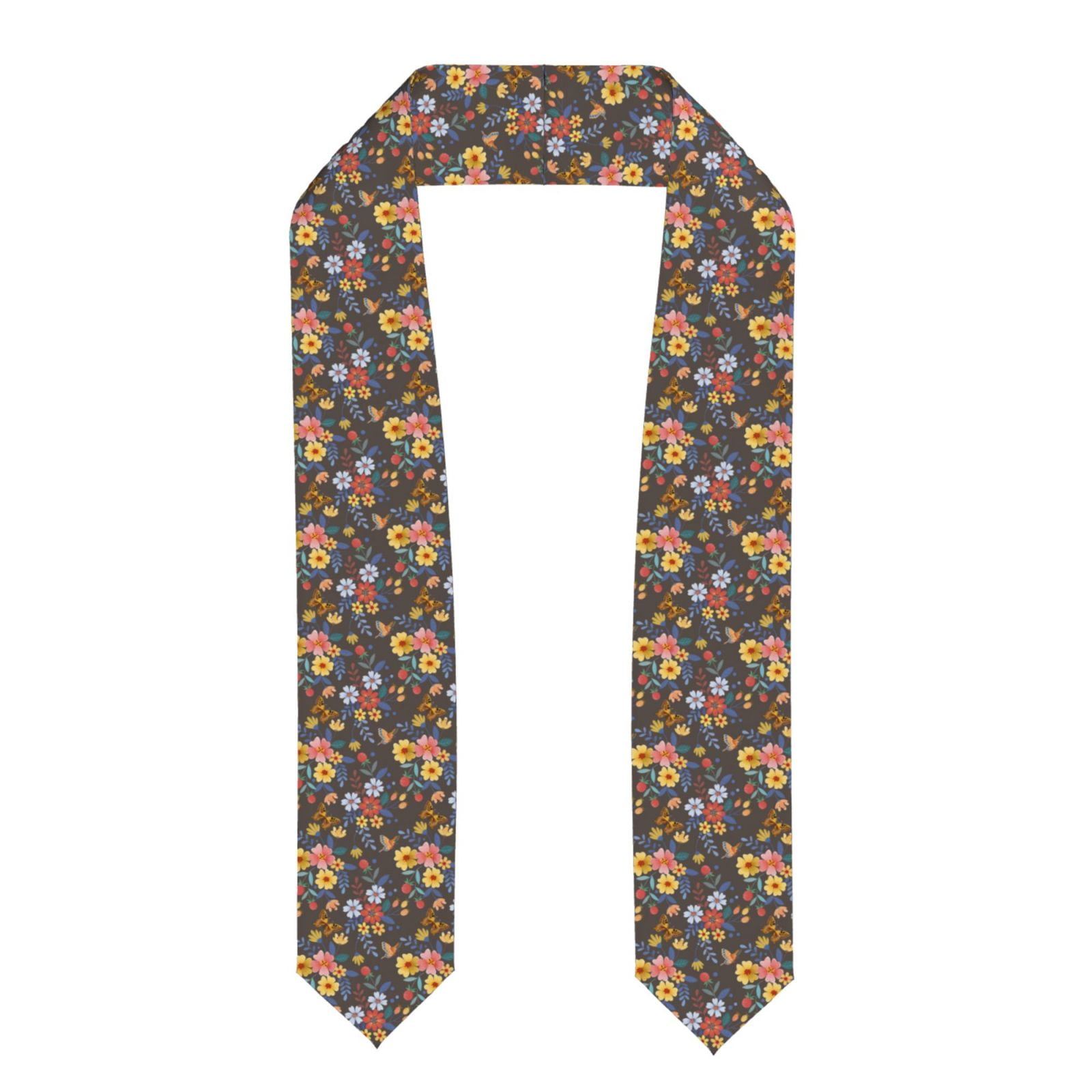 Jgfou Colorful Flowers with Butterfly Print Graduation Stoles, Unisex ...