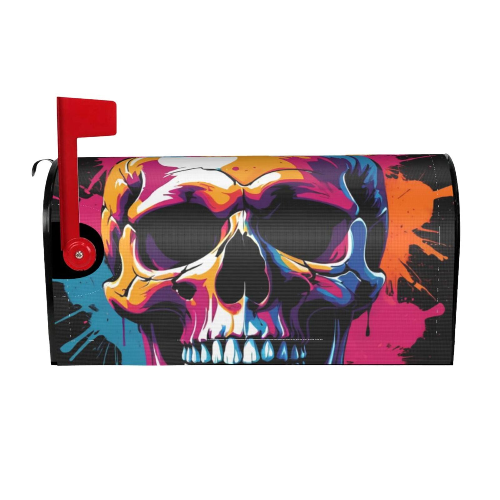 Jgfou Colorful Skull Mailbox Covers Magnetic 25.5x21 in Mailbox Wraps ...