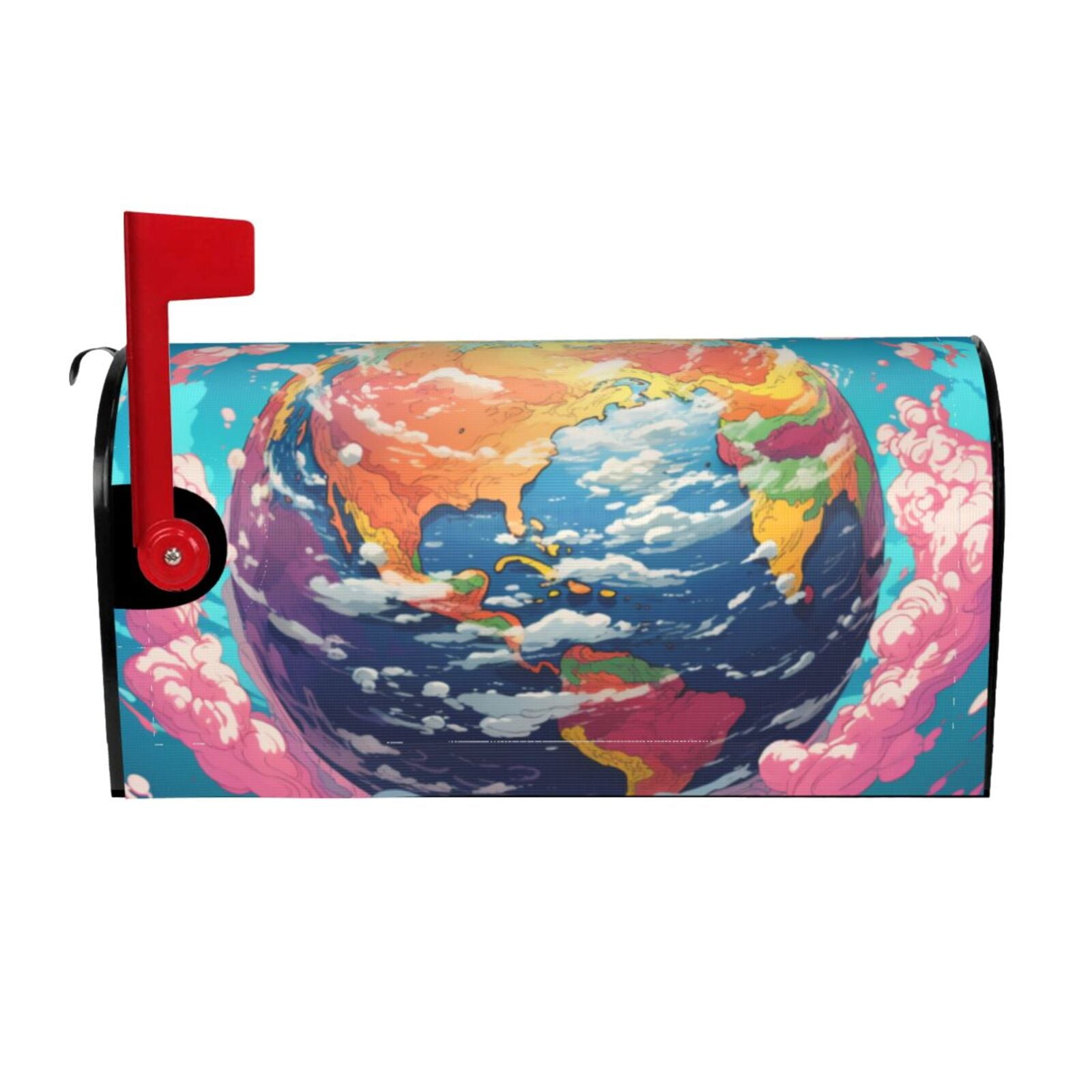 Jgfou Colorful Whimsical Earth Mailbox Covers Magnetic 21x18 in Mailbox ...